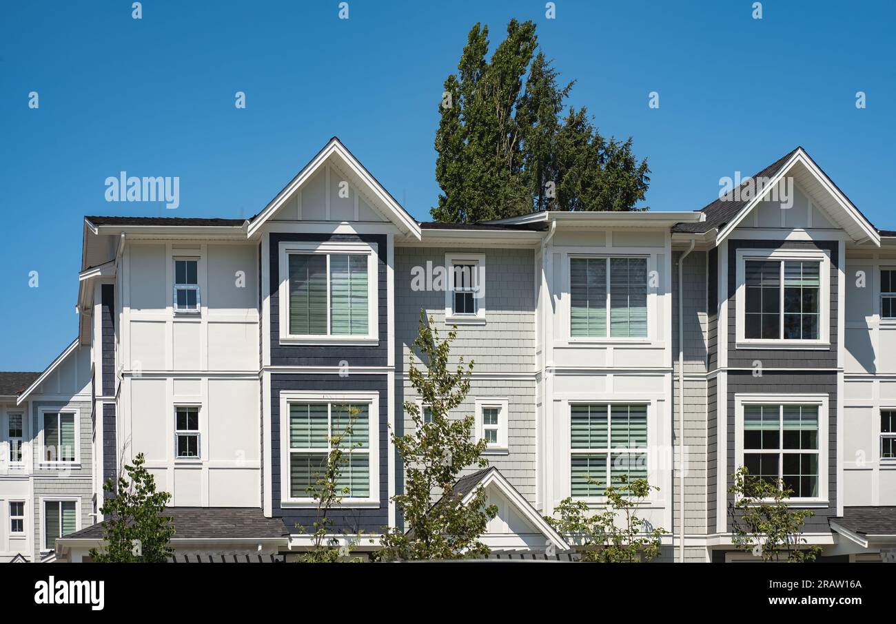 New residential townhouses. Modern apartment buildings in Surrey Canada ...