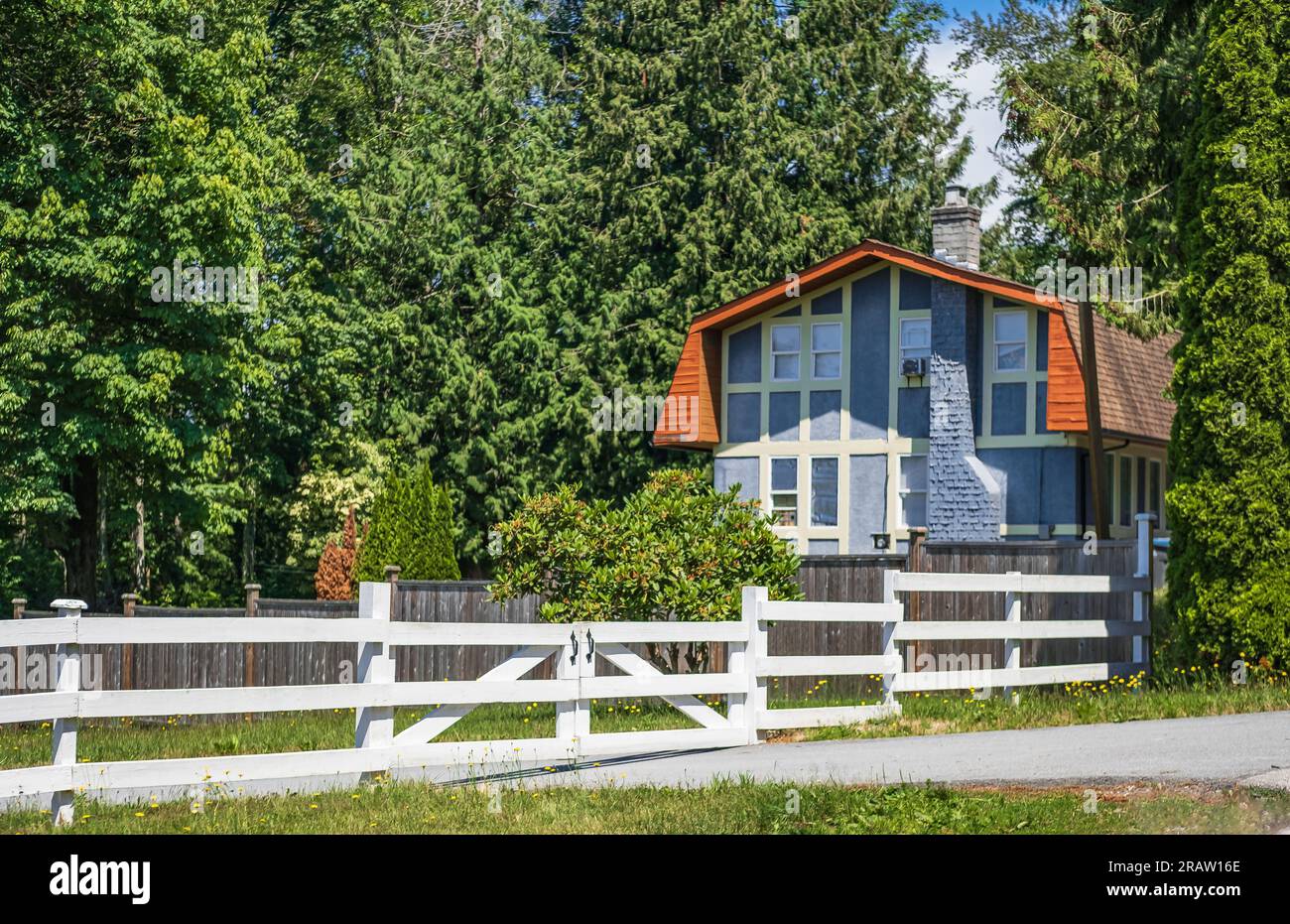Beautiful exterior house in rural suburban neighborhood. Real Estate ...