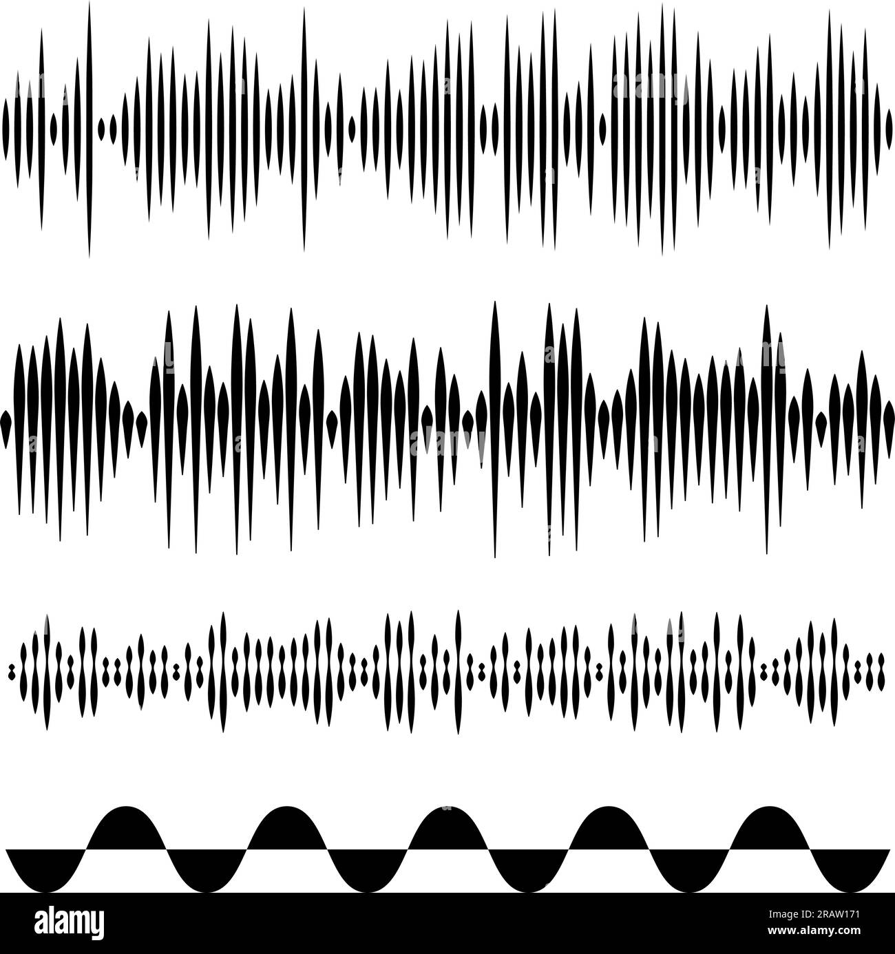Abstract Digital Equalizers Set for Music App on White Background Stock ...