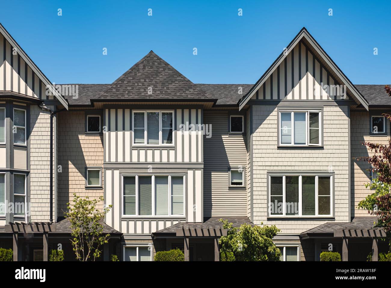 New residential townhouses. Modern apartment buildings in Surrey Canada ...