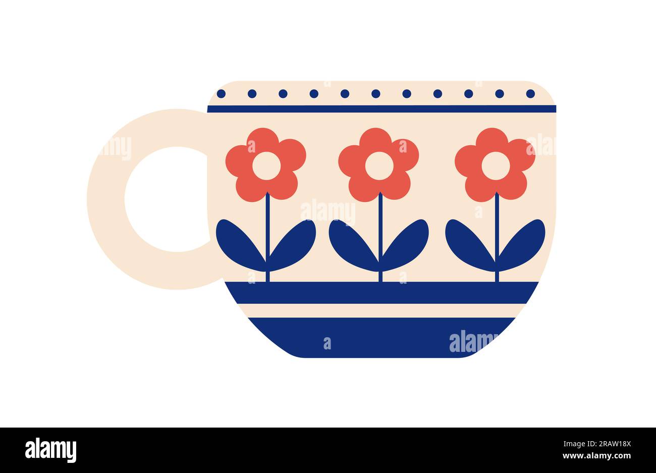 Handmade pottery with blue patterns Stock Vector Image & Art - Alamy