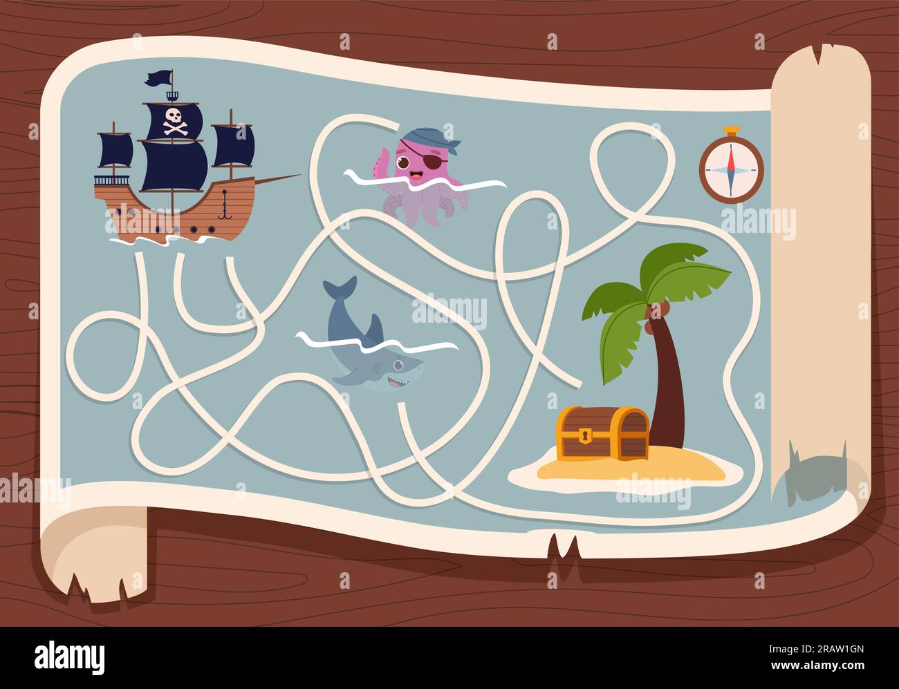 Pirate game with map concept Stock Vector Image & Art - Alamy