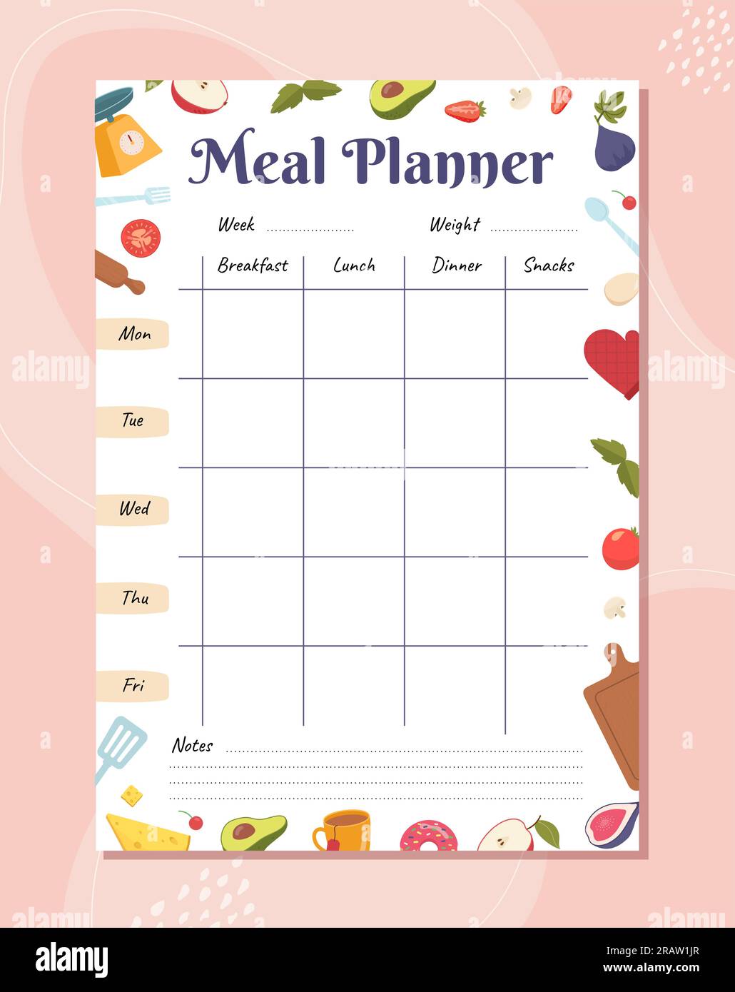 Schedule minimalist planner page Stock Vector Images - Alamy