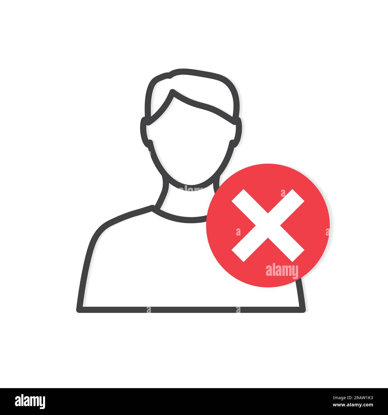 person icon and banned sign, blacklist concept - vector illustration ...
