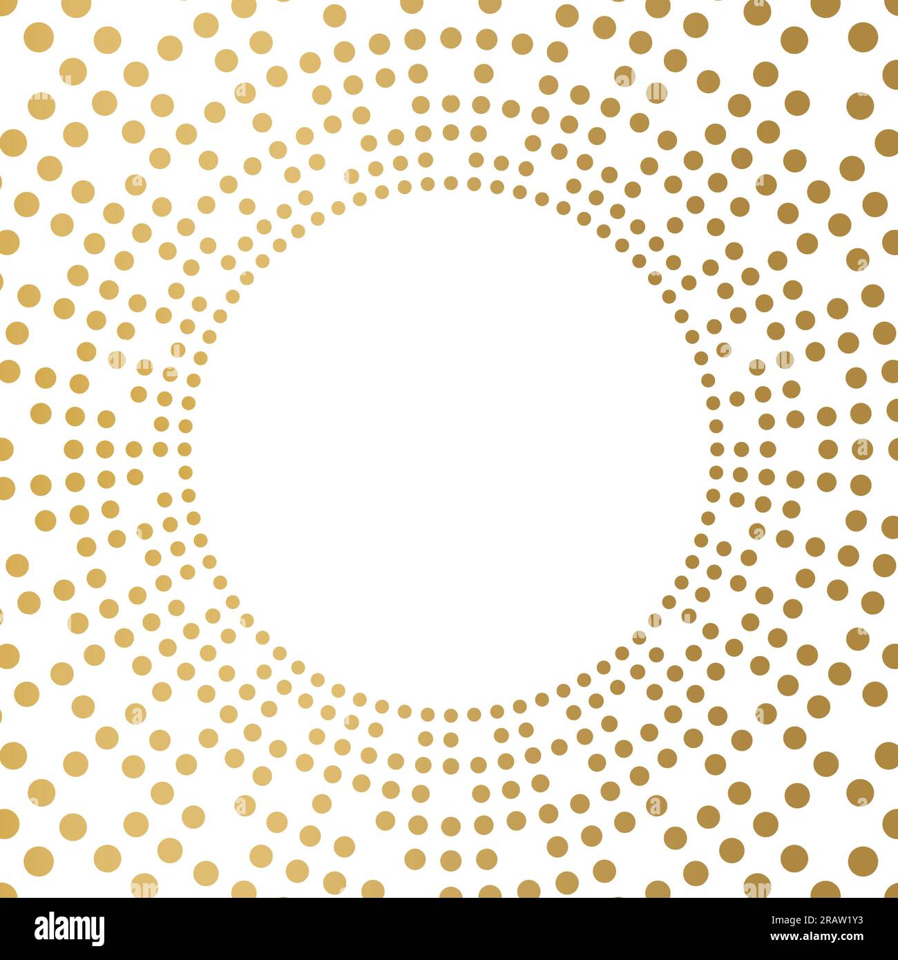 golden round frame made of dots with blank center- vector illustration ...