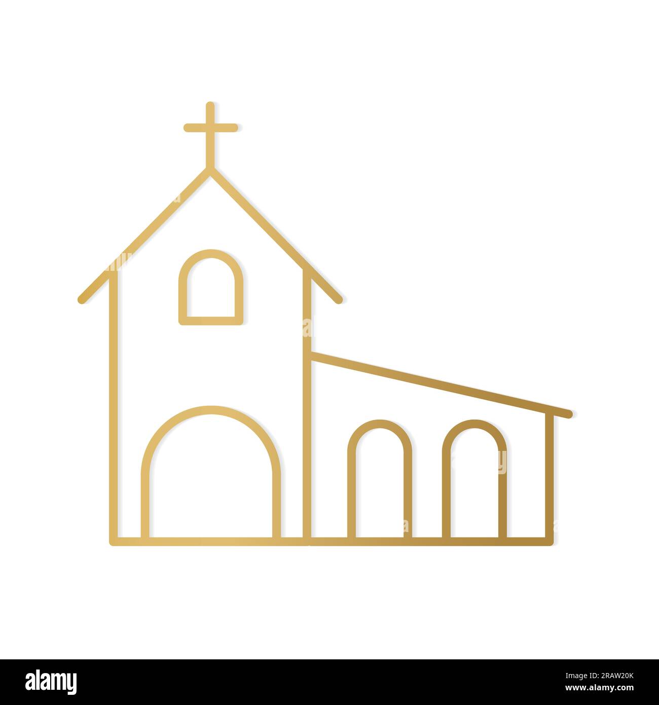 golden christian, catholic church icon- vector illustration Stock ...