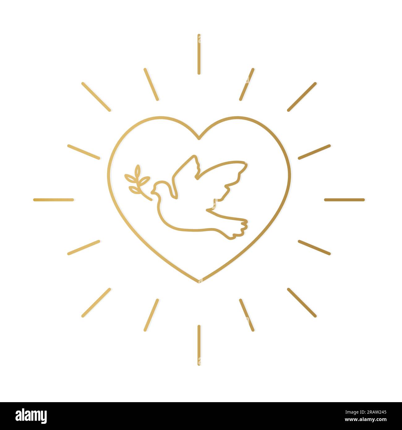 golden dove in heart, baptismal, christening symbol, God bless you ...