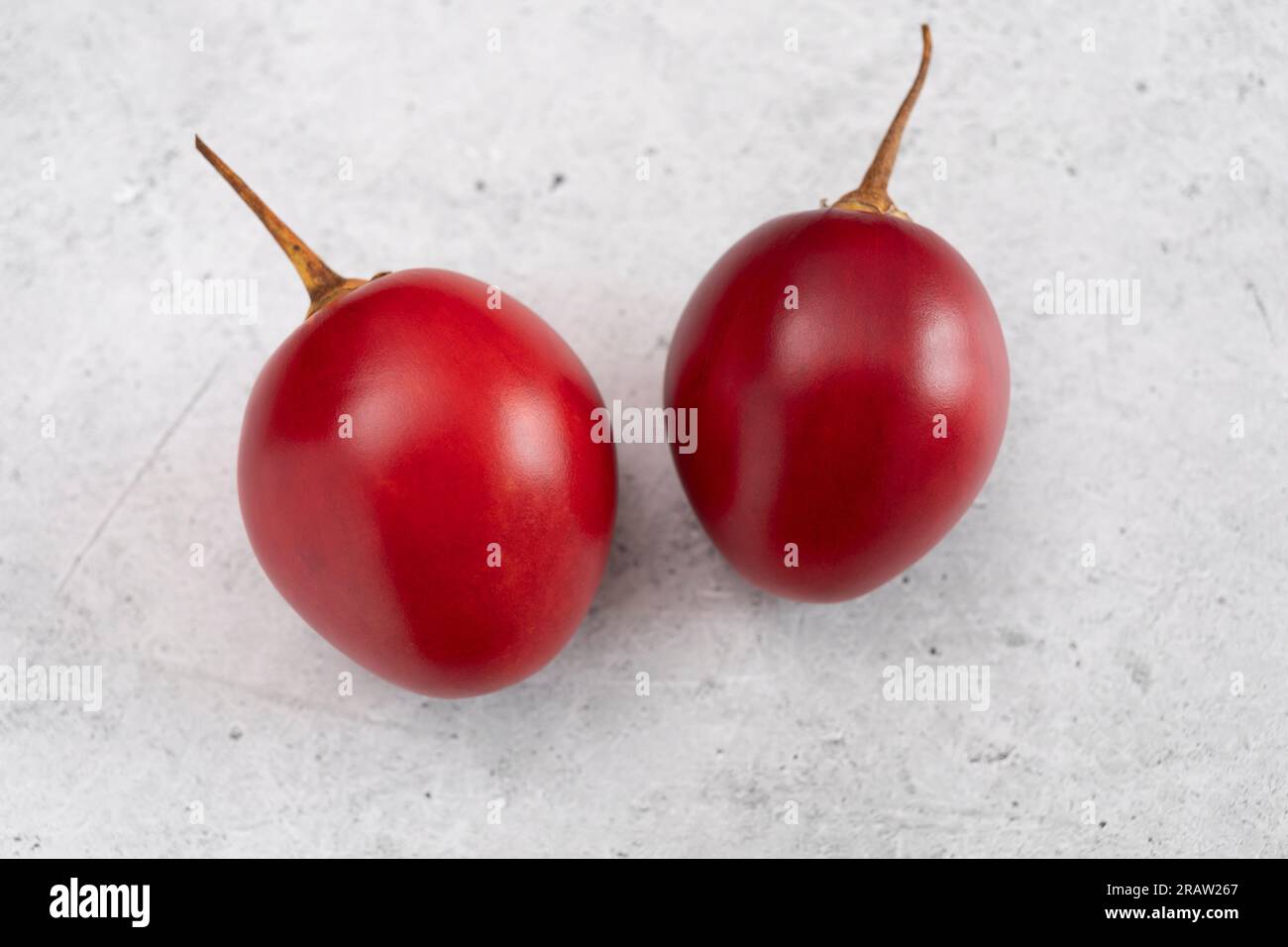 Closeup Fresh Tamarillo Fruit On Table. Egg-shaped Edible Fruit Known ...