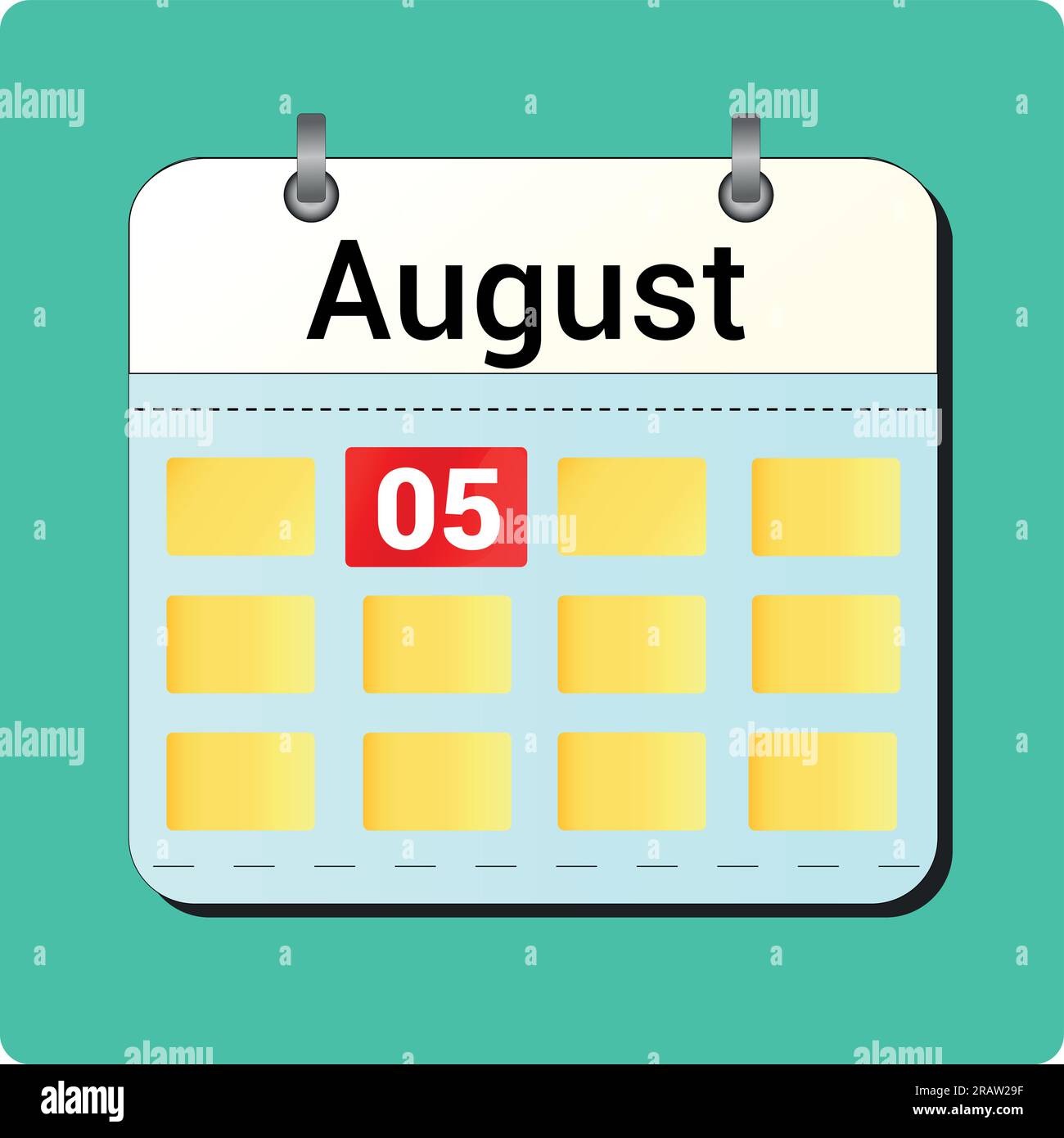 calendar vector drawing, date August 05 on the page Stock Vector Image ...