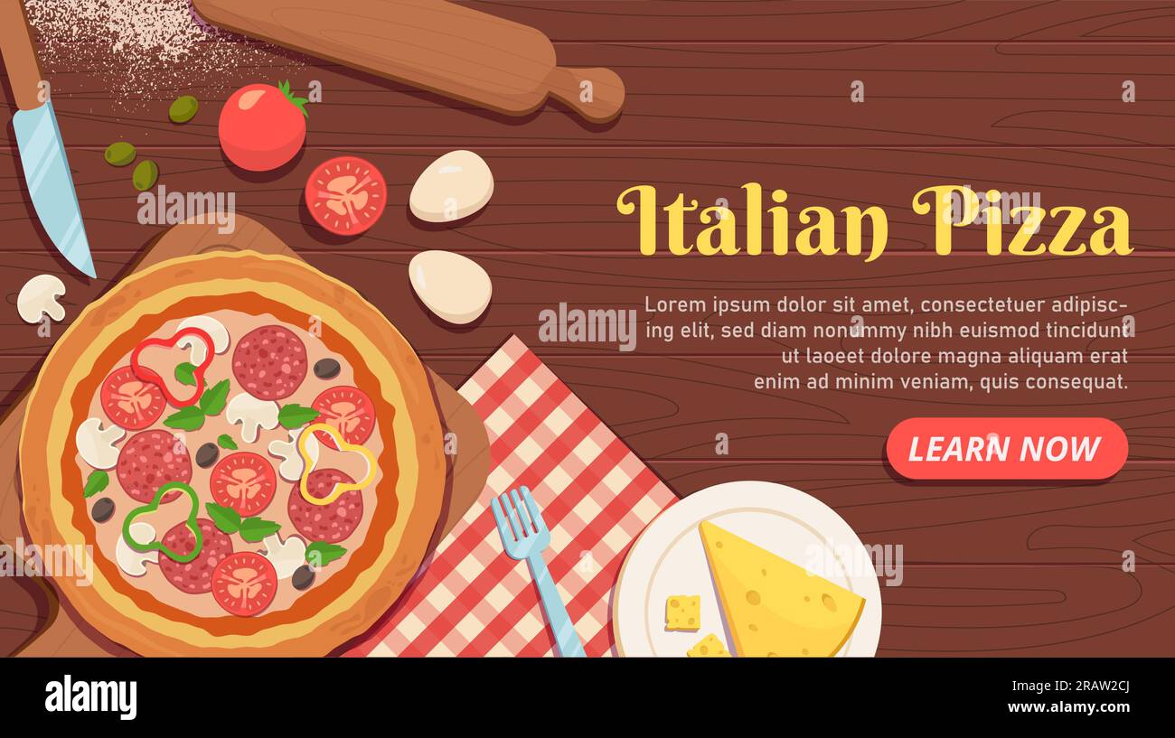 Pizza homemade italian kitchen Stock Vector Images - Alamy