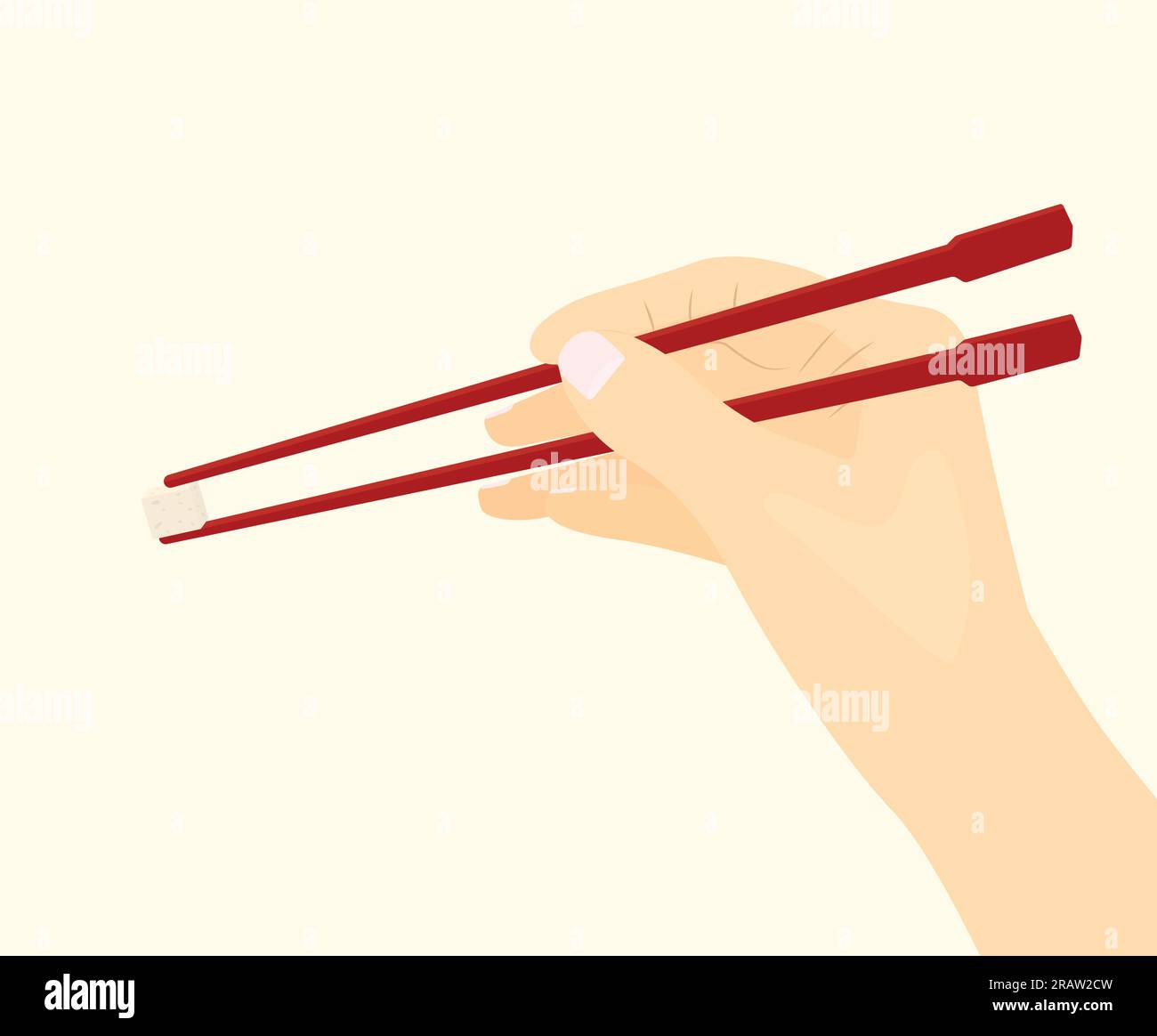 hand holding tofu with chopsticks -vector illustration Stock Vector Image & Art - Alamy