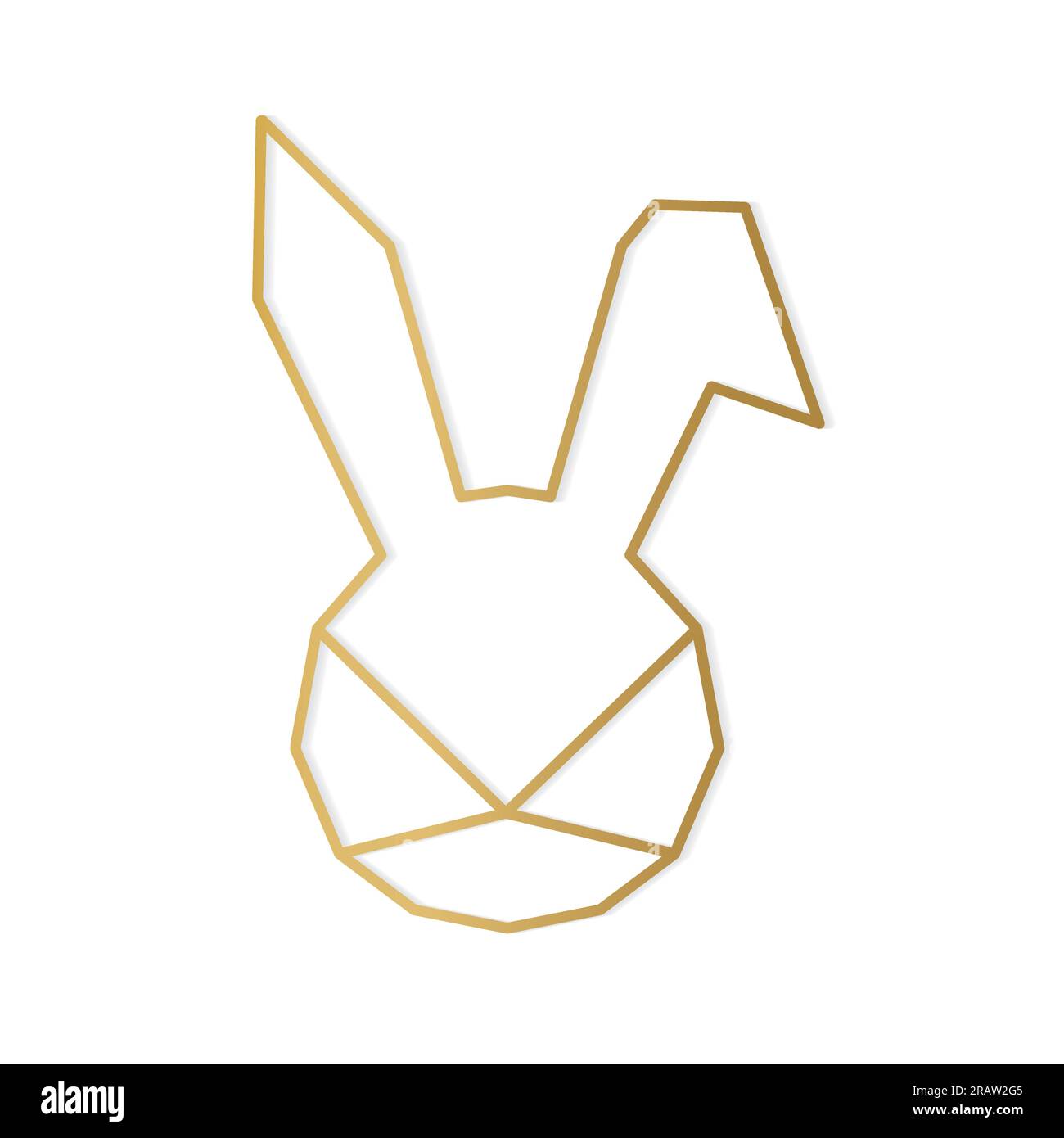 golden geometric bunny icon -vector illustration Stock Vector Image ...