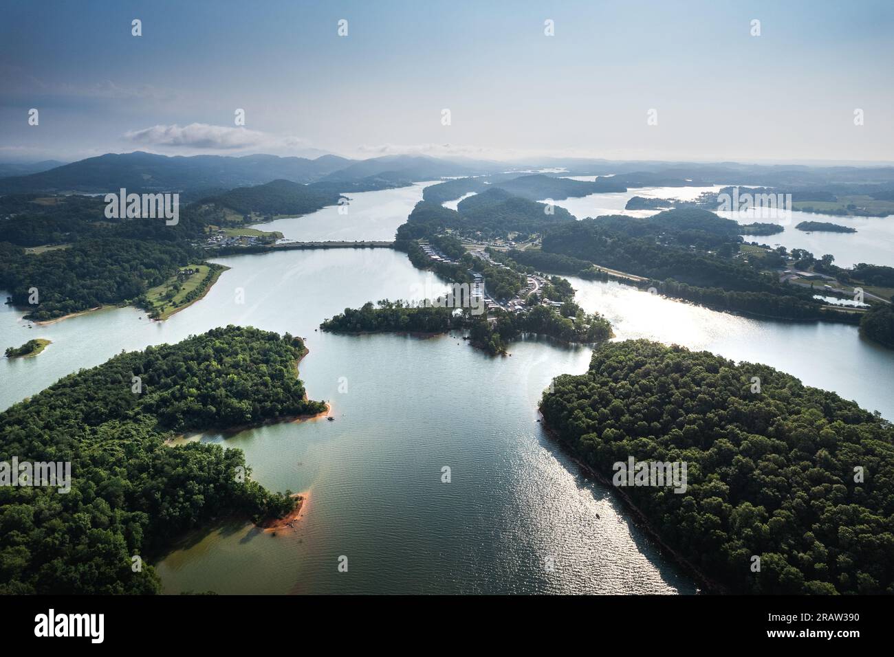 Cherokee Lake, Tennessee. Aerial view of Cherokee Reservoir Stock Photo ...