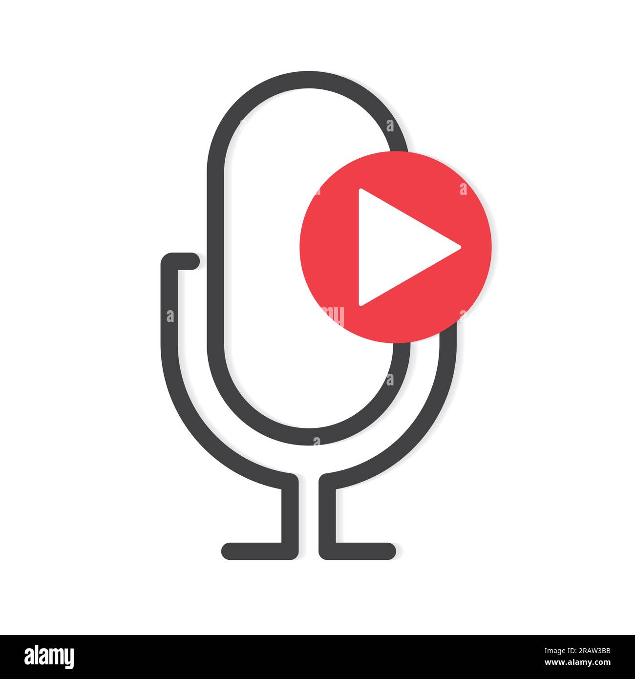 play symbol and microphone icon, podcast, broadcast, studio recording ...