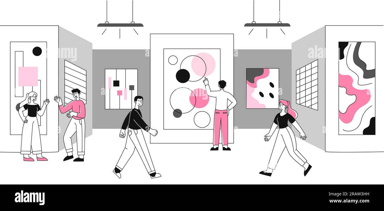 People at exhibition line concept Stock Vector Image & Art - Alamy