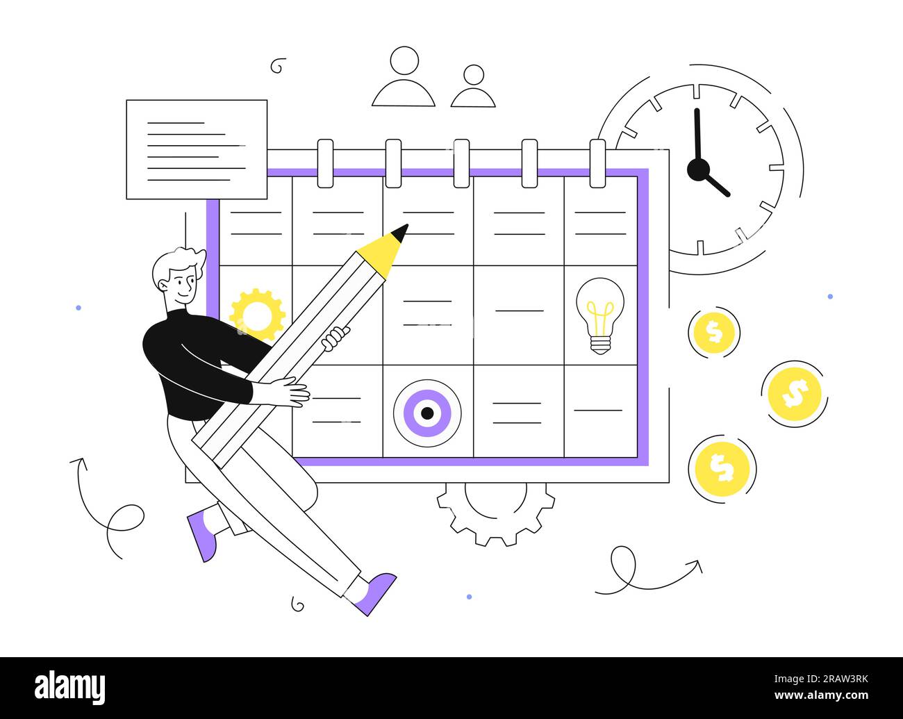 Man with business planning line concept Stock Vector Image & Art - Alamy