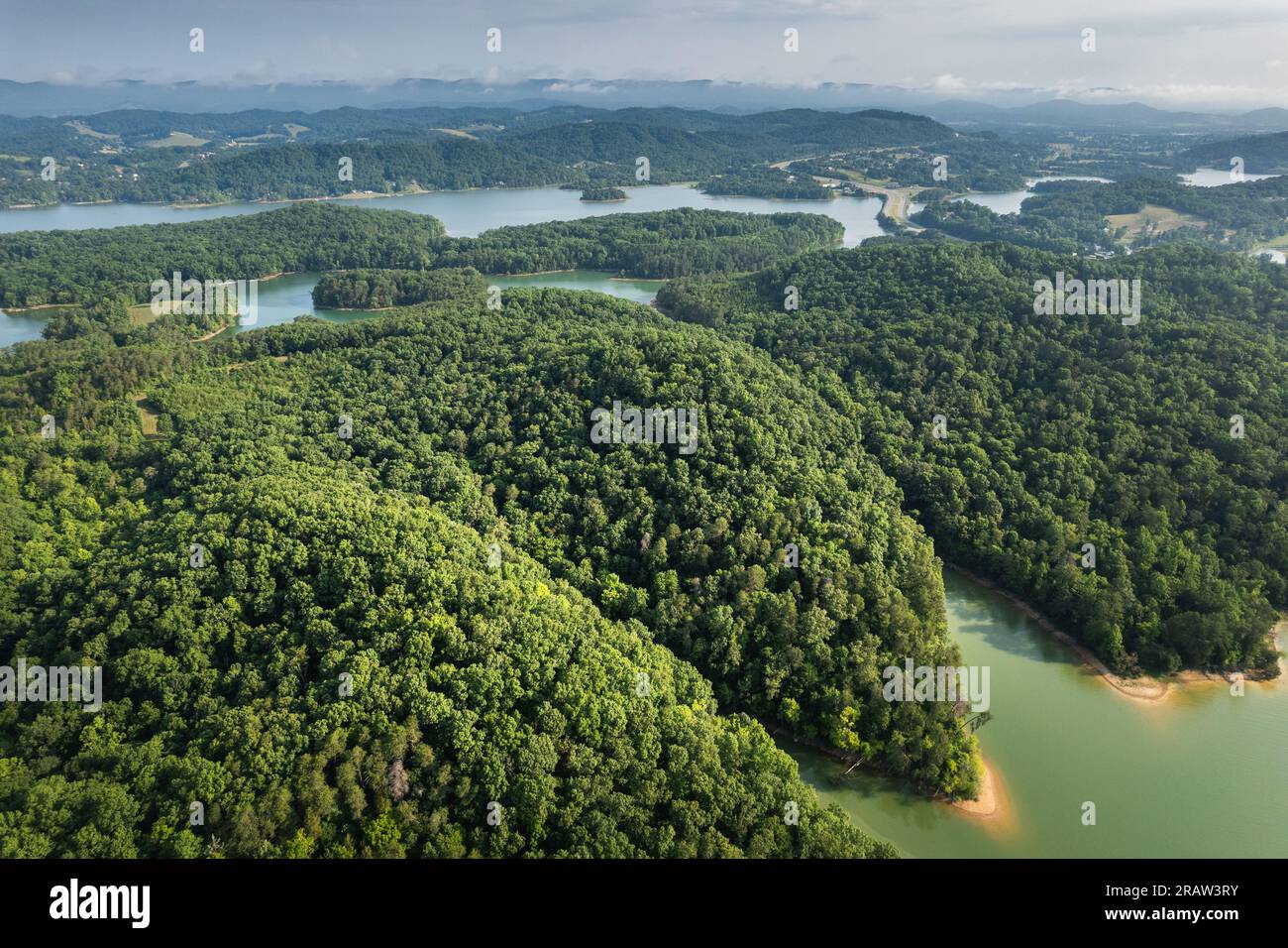 Cherokee Lake, Tennessee. Aerial view of Cherokee Reservoir Stock Photo ...