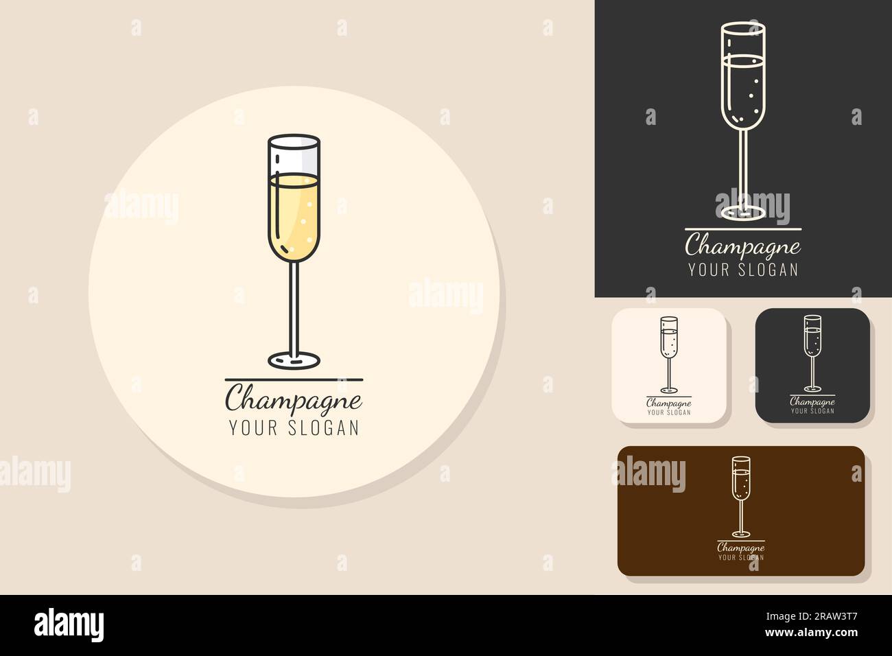 LOGO champagne isolated vector different backgrounds. champagne icon ...