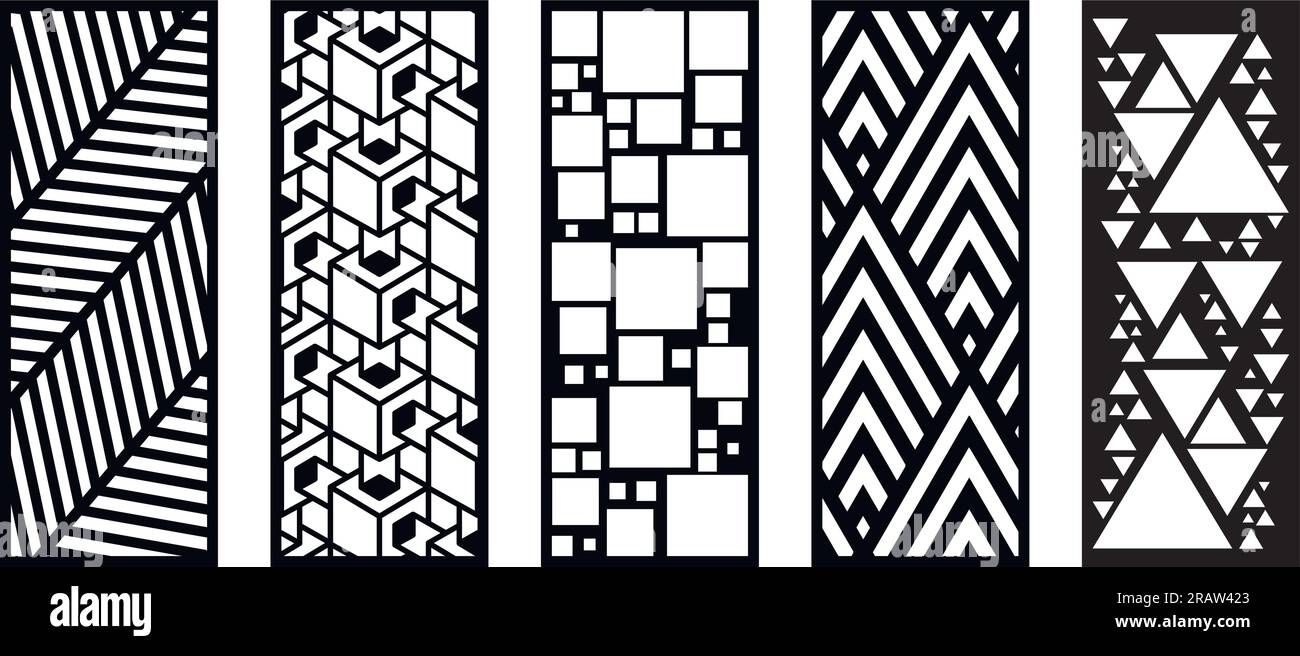 Panel collection, Geometric pattern geometric ornaments Stock Vector ...