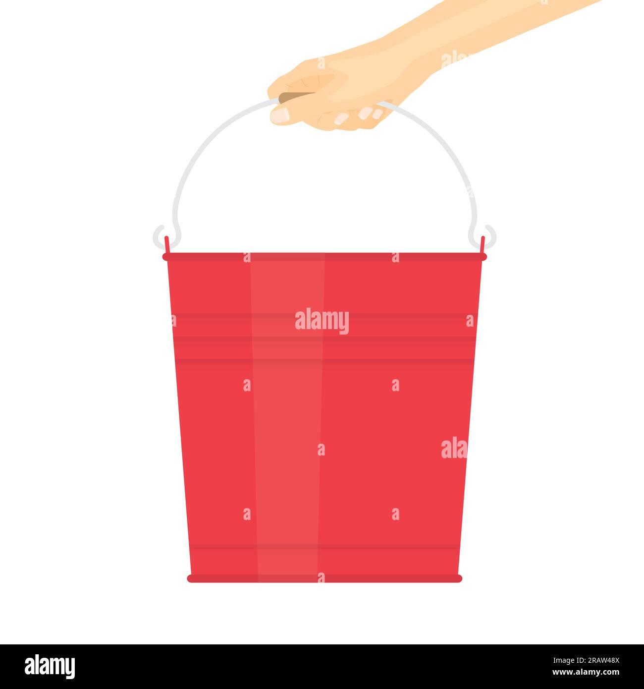 hand holding metal bucket- vector illustration Stock Vector Image & Art ...