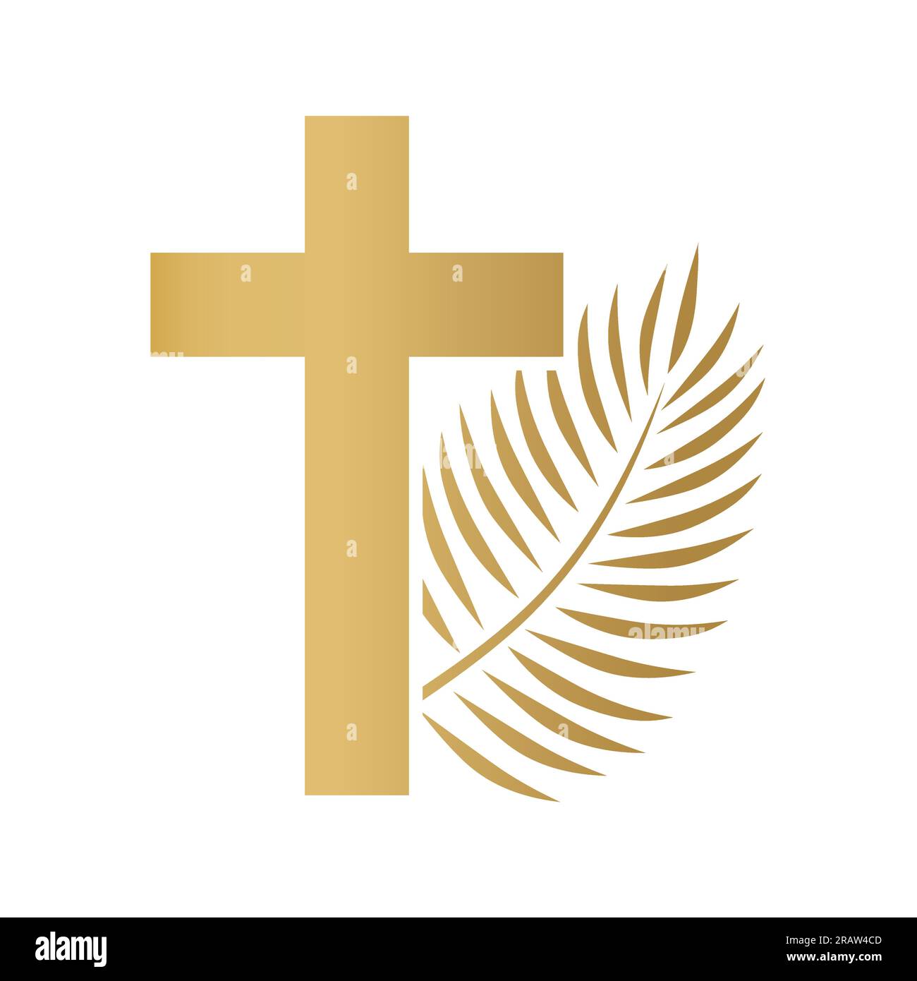 golden palm leaf and cross, christian Palm Sunday symbol- vector ... golden palm leaf and cross, christian Palm Sunday symbol- vector ...