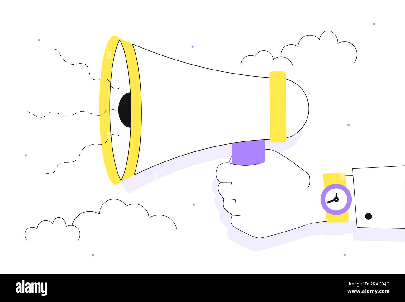 Hand with megaphone line concept Stock Vector Image & Art - Alamy