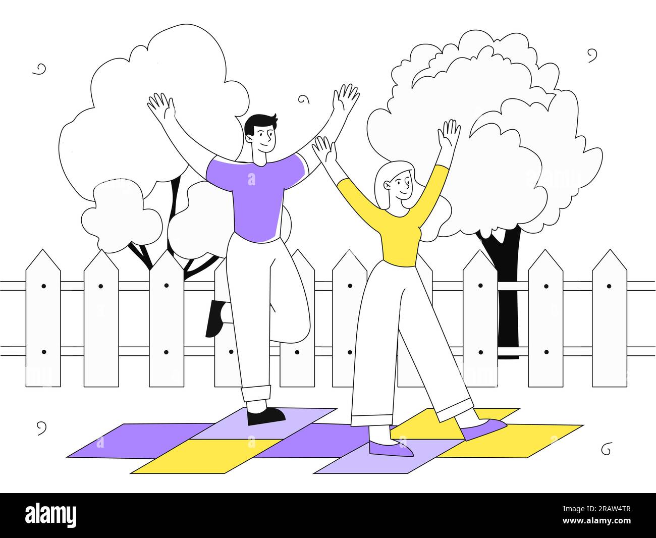Line of people outside Stock Vector Images - Alamy