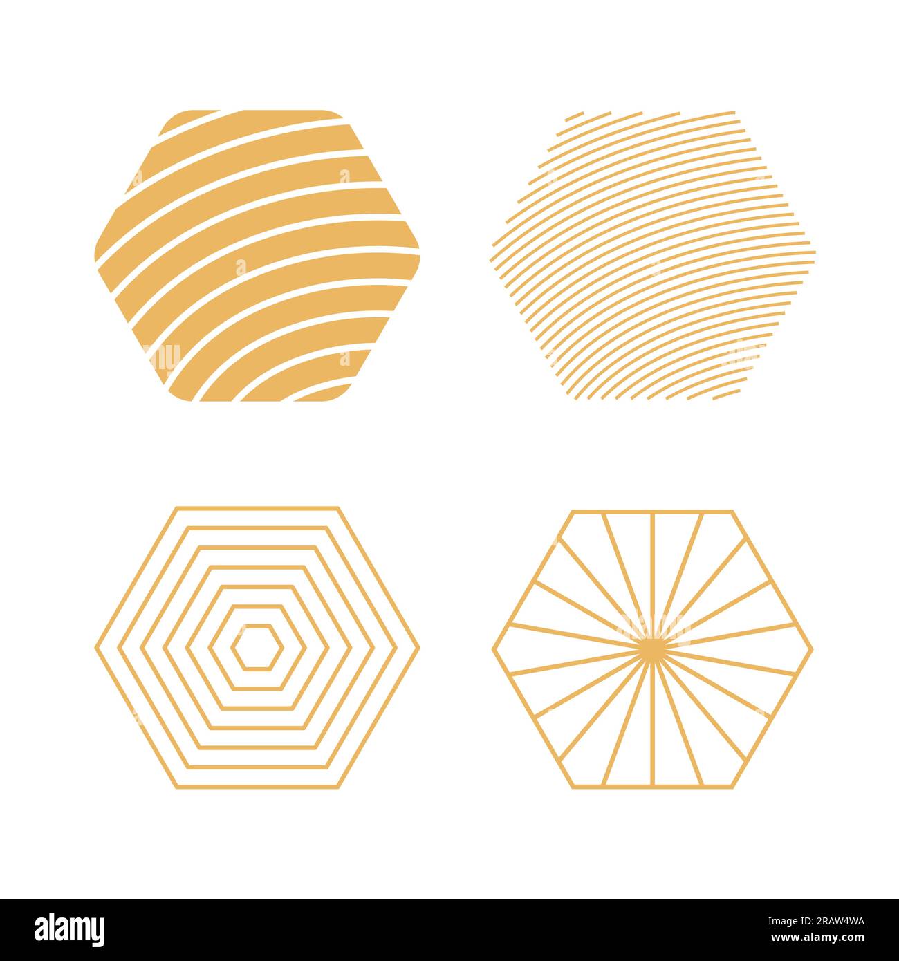 set of golden honey combs, hexagons- vector illustration Stock Vector ...