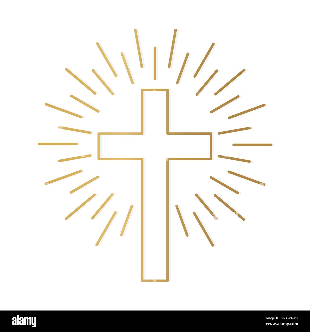 golden christian cross with sunburst - vector illustration Stock Vector ...