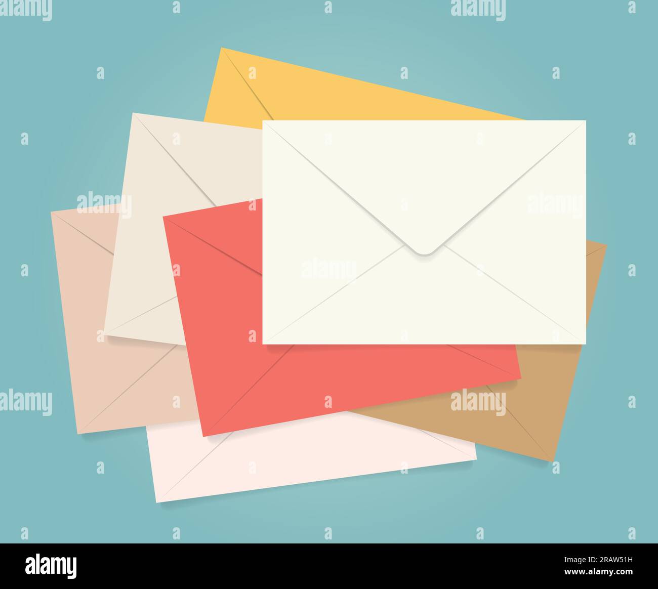 pile of colorful envelopes- vector illustration Stock Vector Image ...
