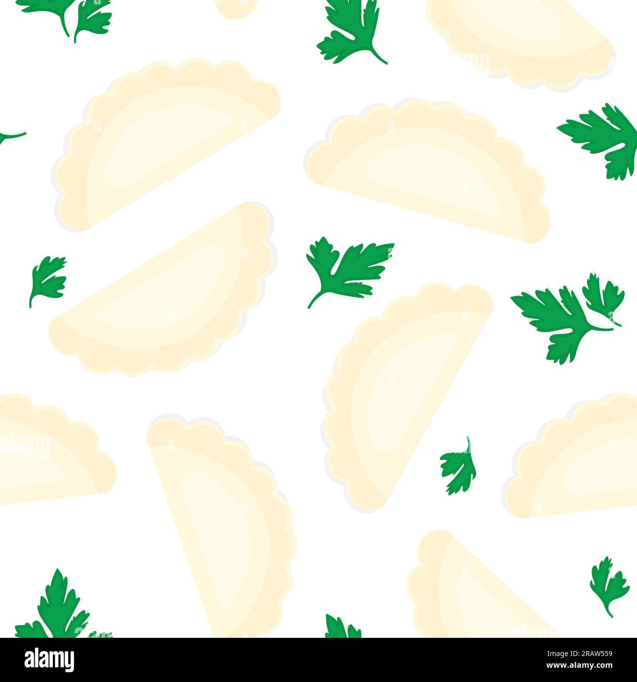polish dumplings with parsley leaves seamless pattern- vector ...