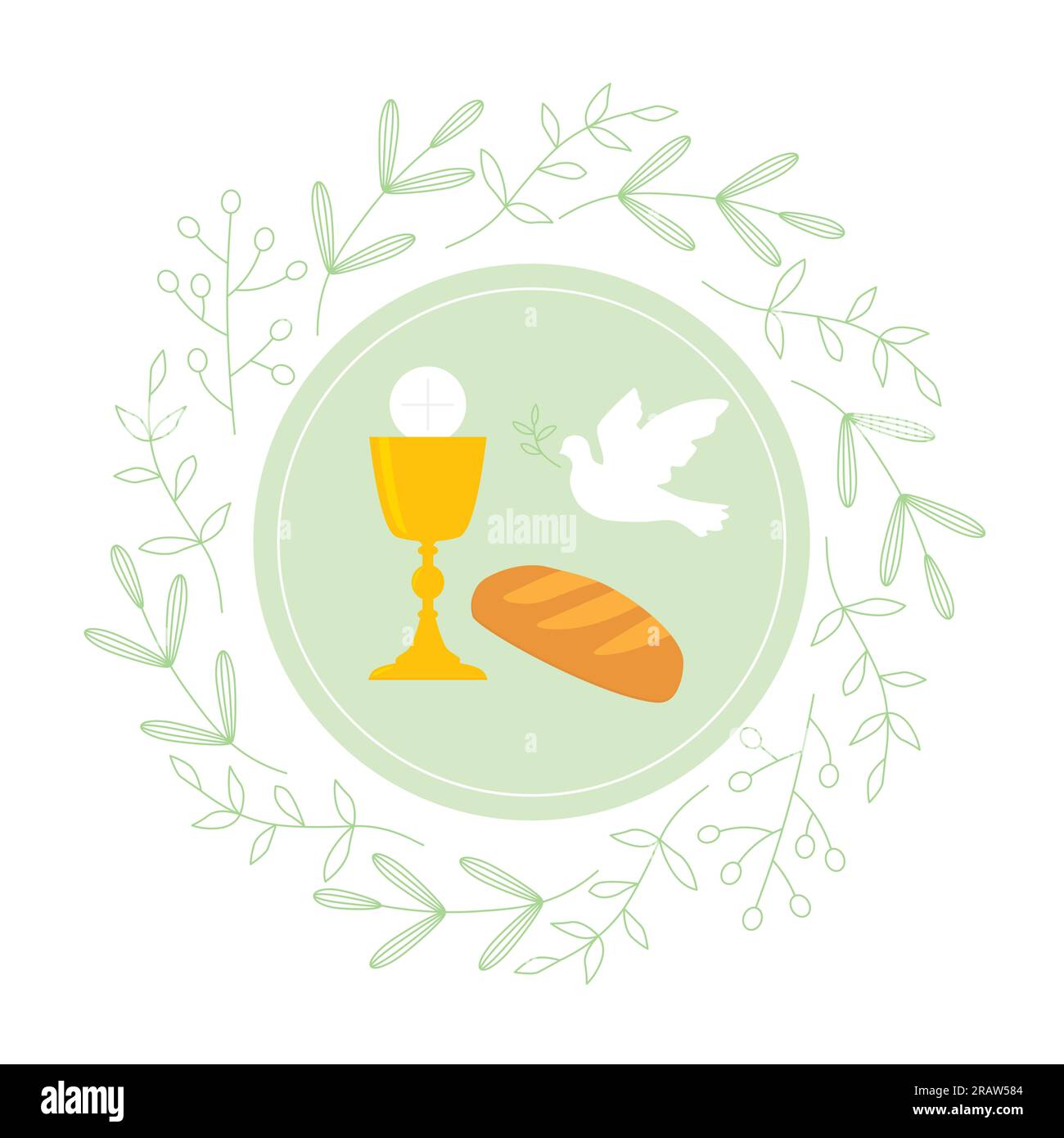 First Holy Communion invitation design template -vector illustration ...