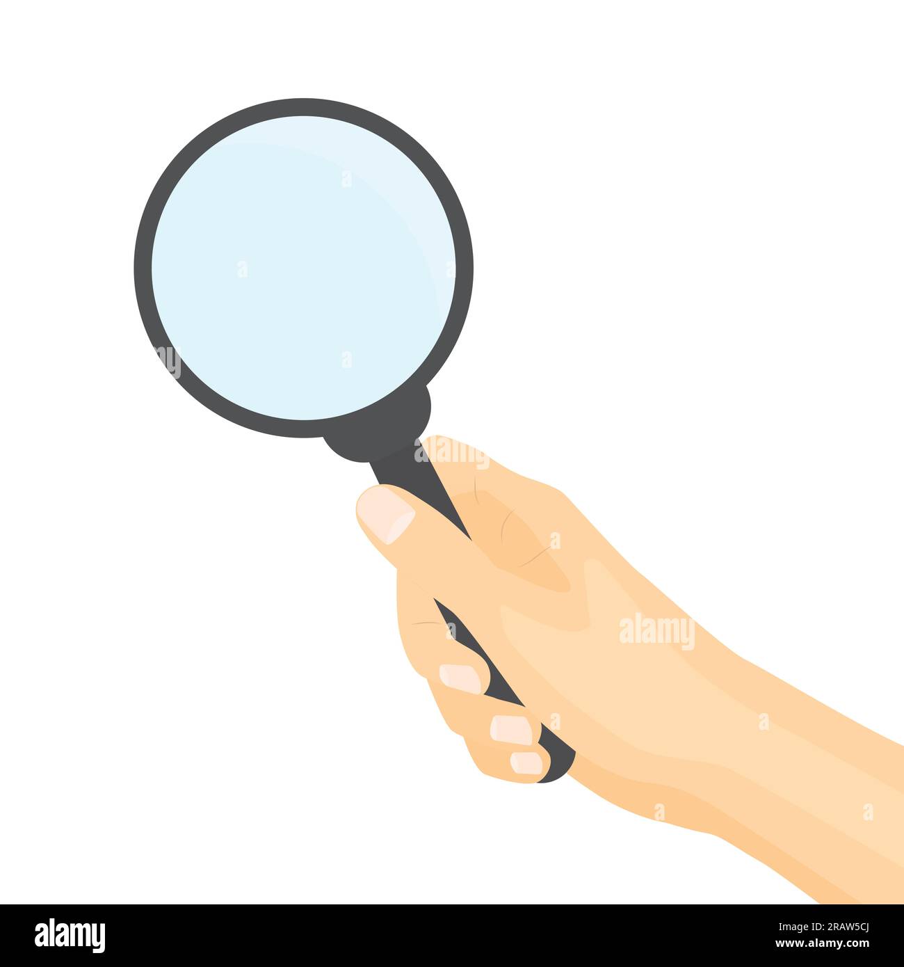 hand holding magnifying glass- vector illustration Stock Vector Image ...