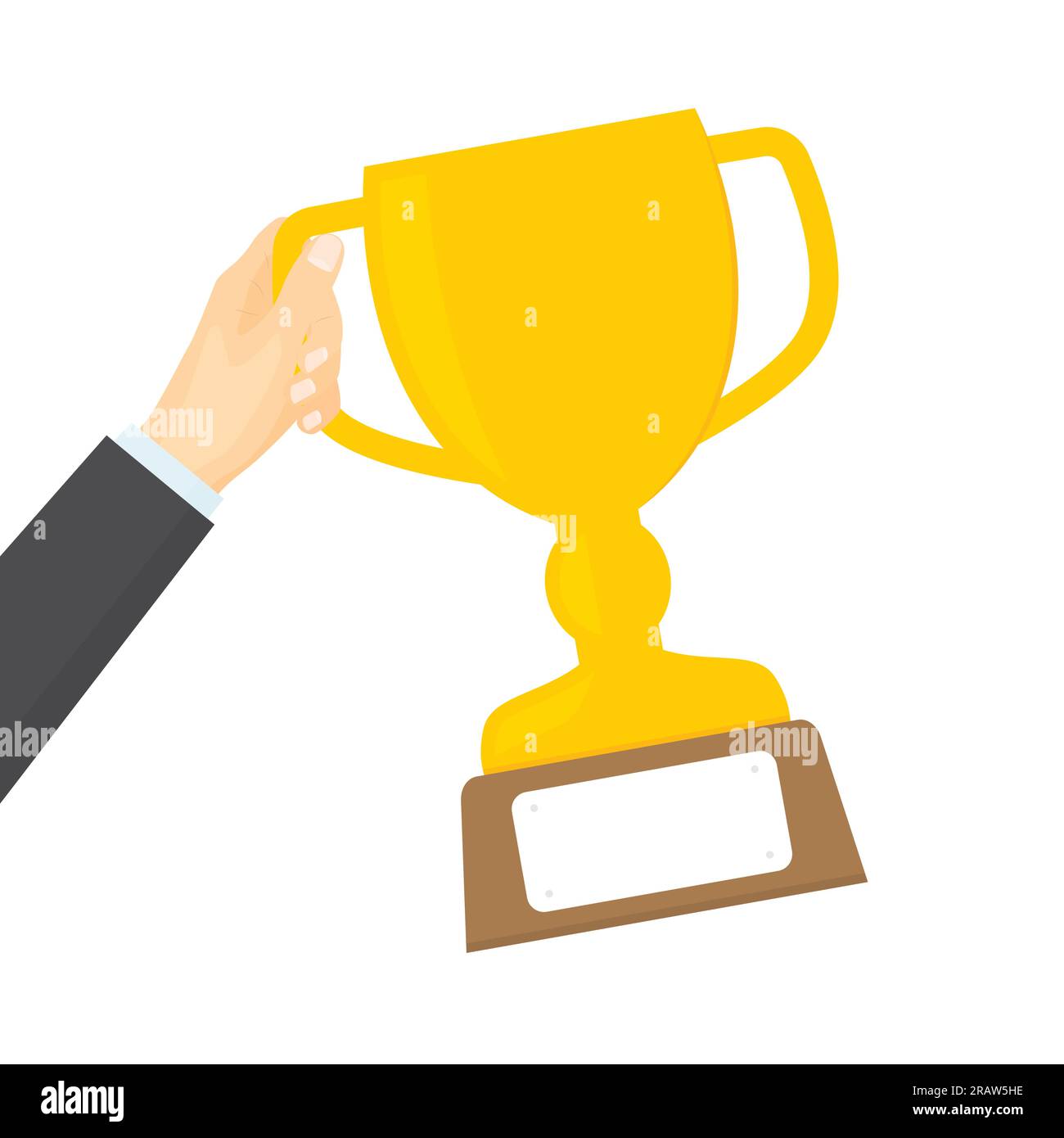 businessman hand holds winner cup icon- vector illustration Stock ...