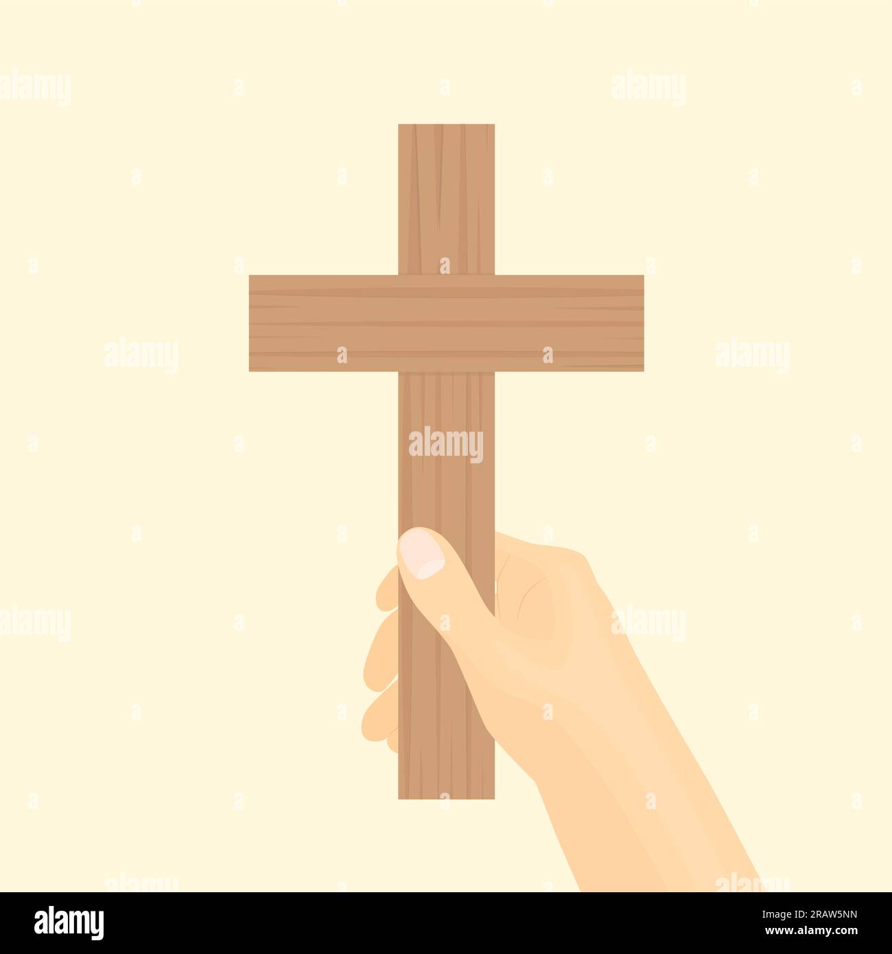 hand holds christian cross- vector illustration Stock Vector Image ...