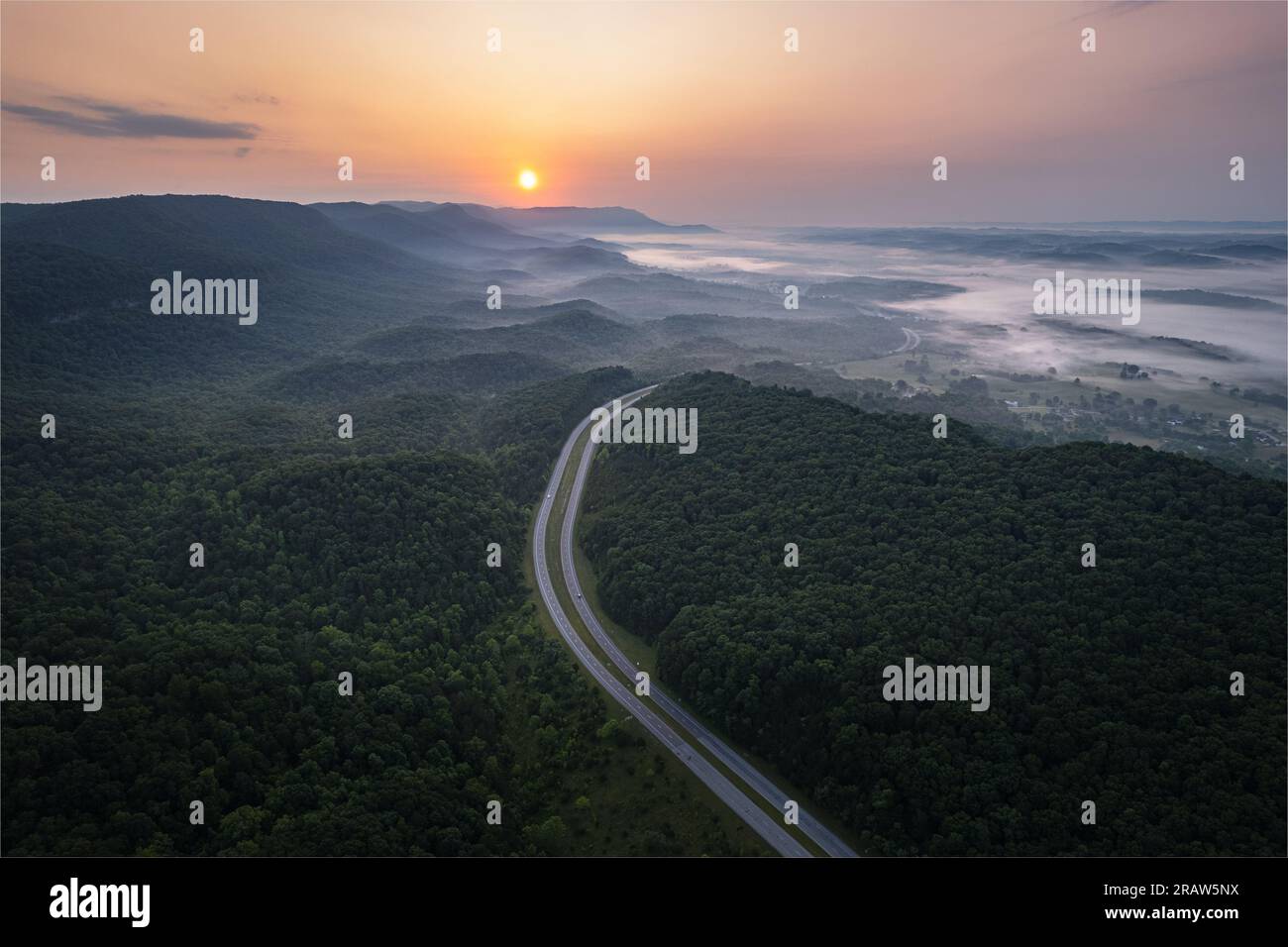 Cumberland Gap through Cumberland Mountains, within Appalachian ...