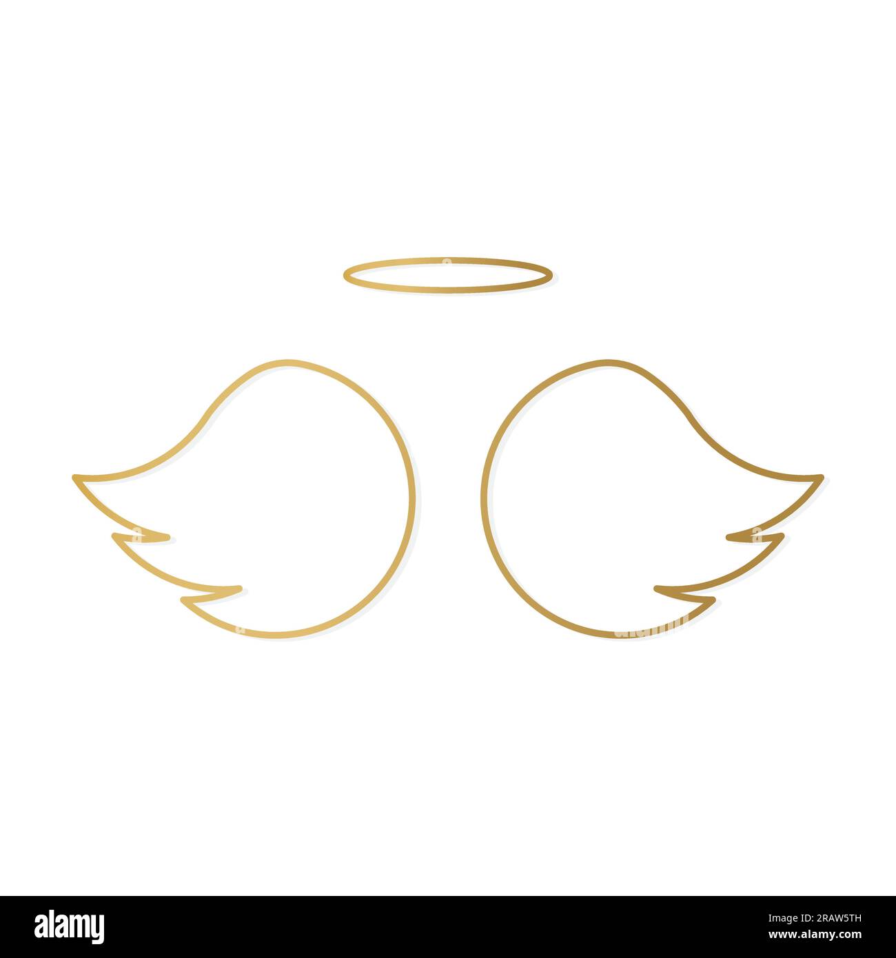 golden angel wings with halo- vector illustration Stock Vector Image ...