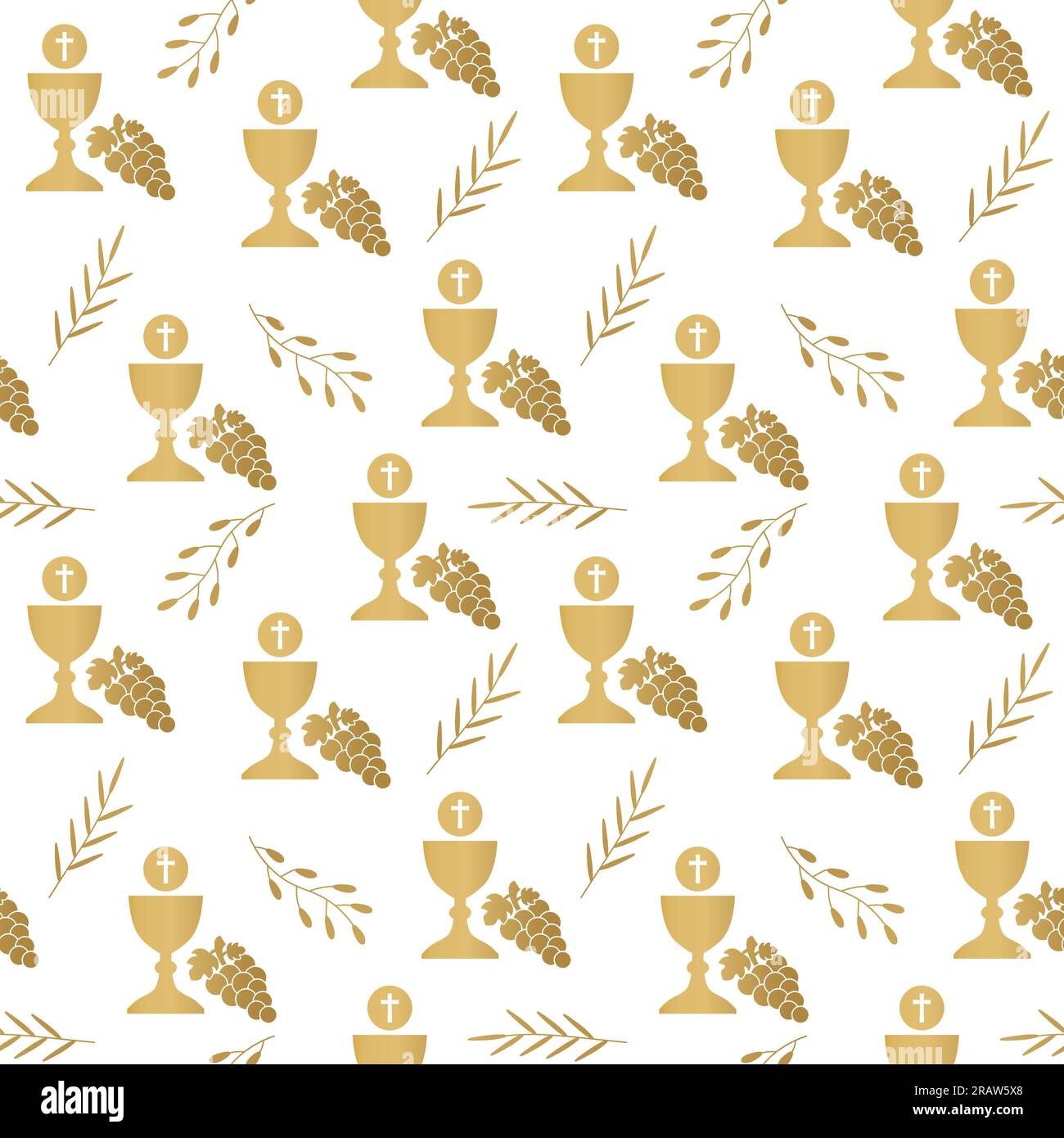 seamless golden holy communion pattern- vector illustration Stock ...