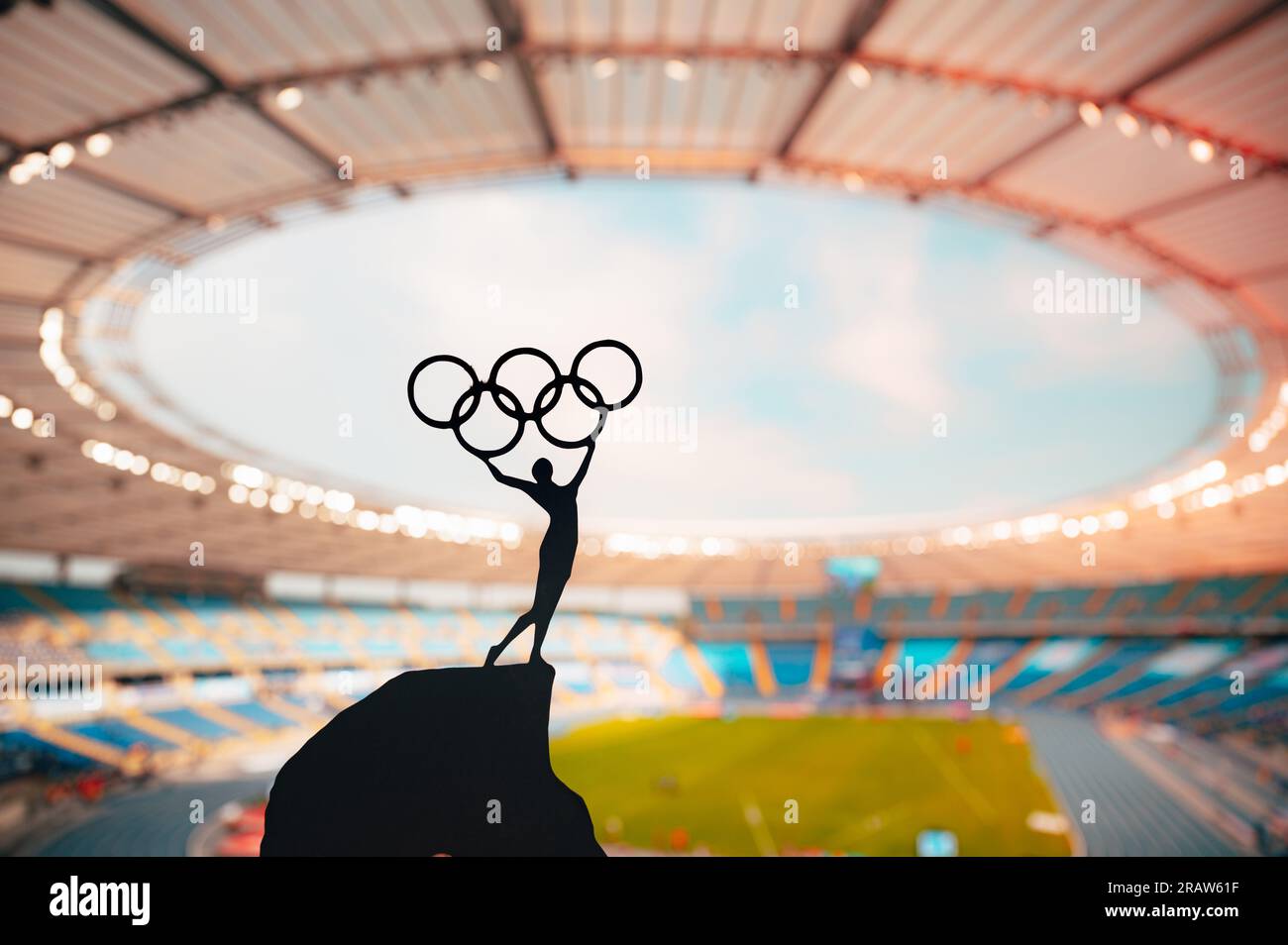 PARIS, FRANCE, JULY 7, 2023: Embodying Olympic Spirit: Statue of ...