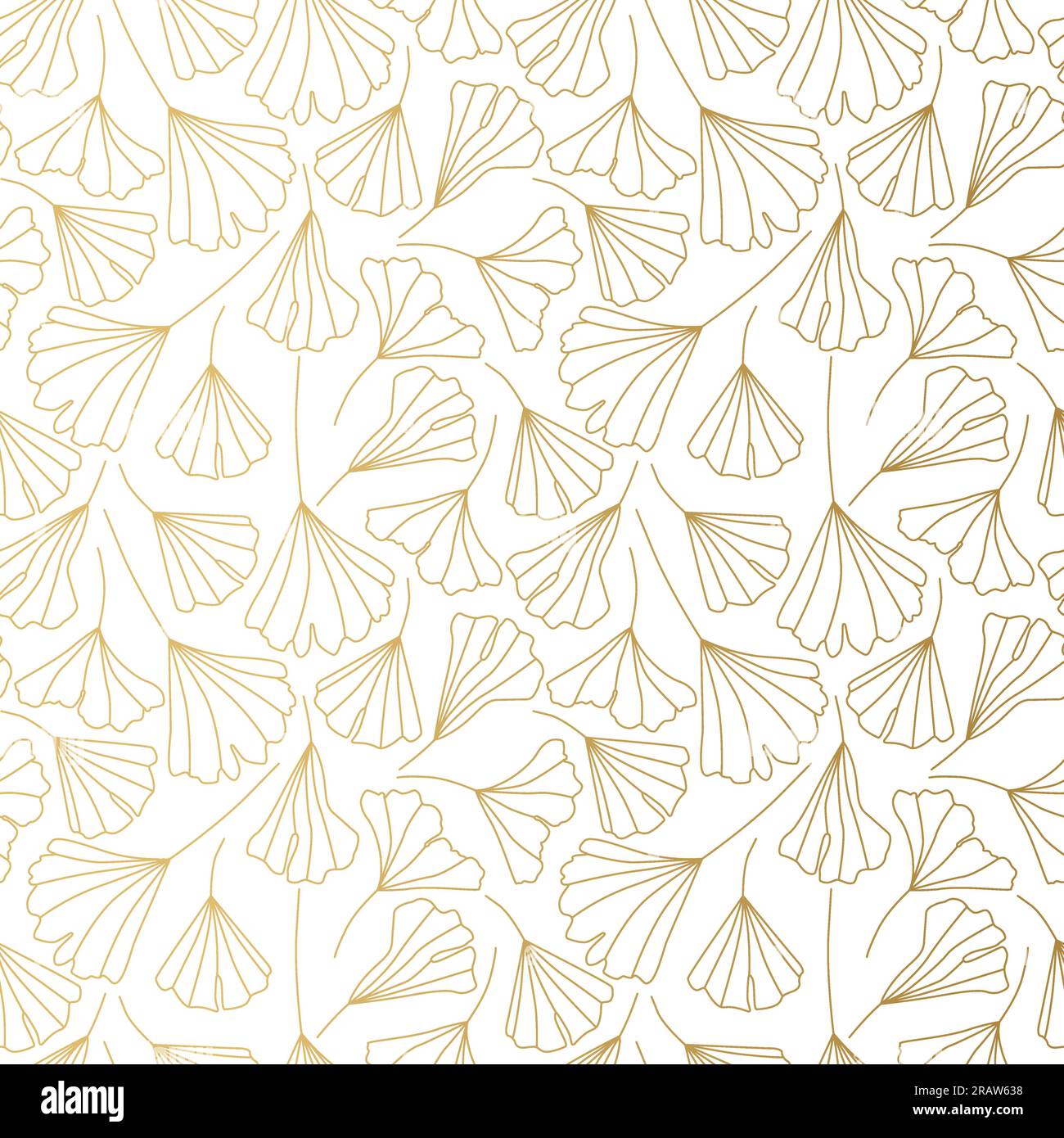 seamless golden pattern of gingko leaves, great for wedding wrapping ...