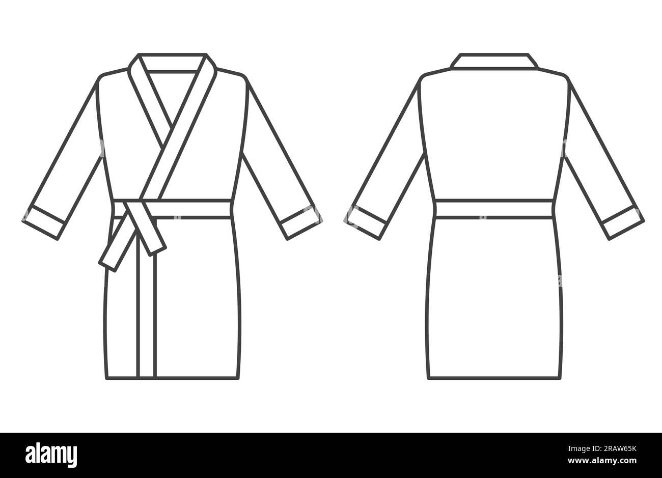 front and back of men's bathrobe- vector illustration Stock Vector ...