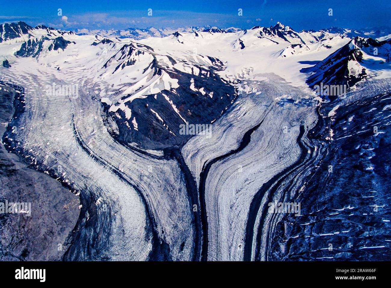 Aerial image of Melbourne Glacier & area , BC, Canada Stock Photo - Alamy