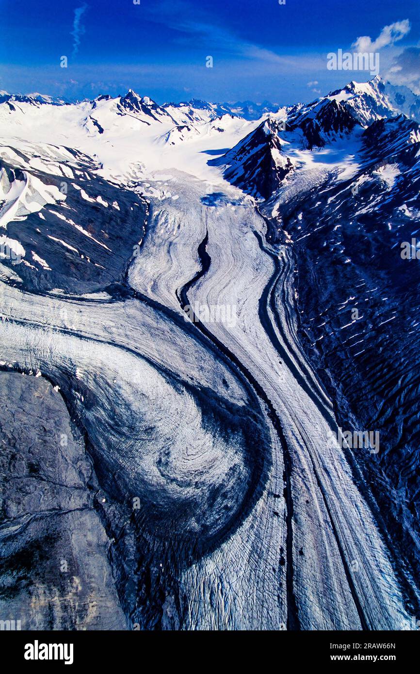 Aerial image of Melbourne Glacier & area , BC, Canada Stock Photo - Alamy