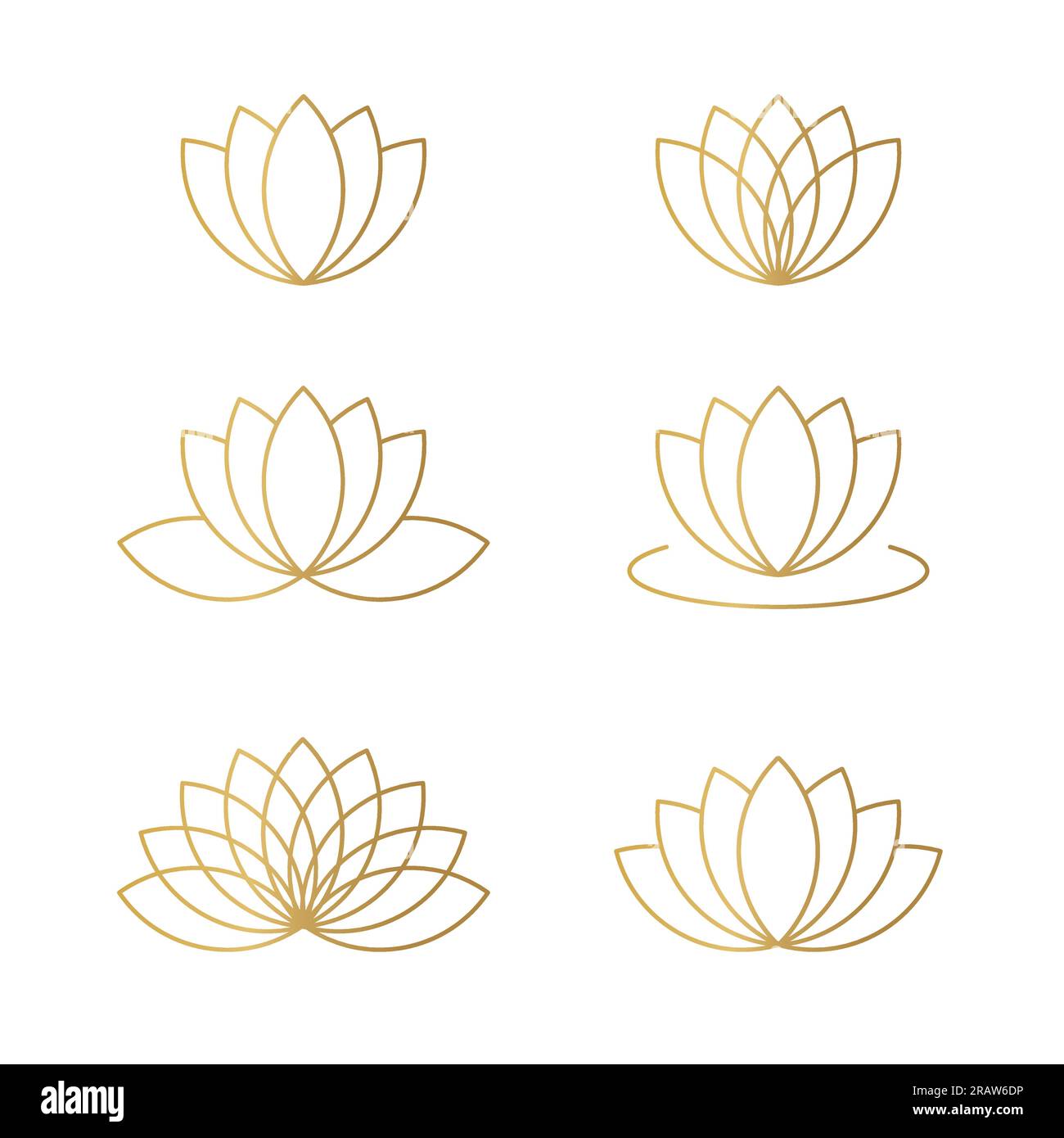 golden lotus flower set- vector illustration Stock Vector Image & Art ...