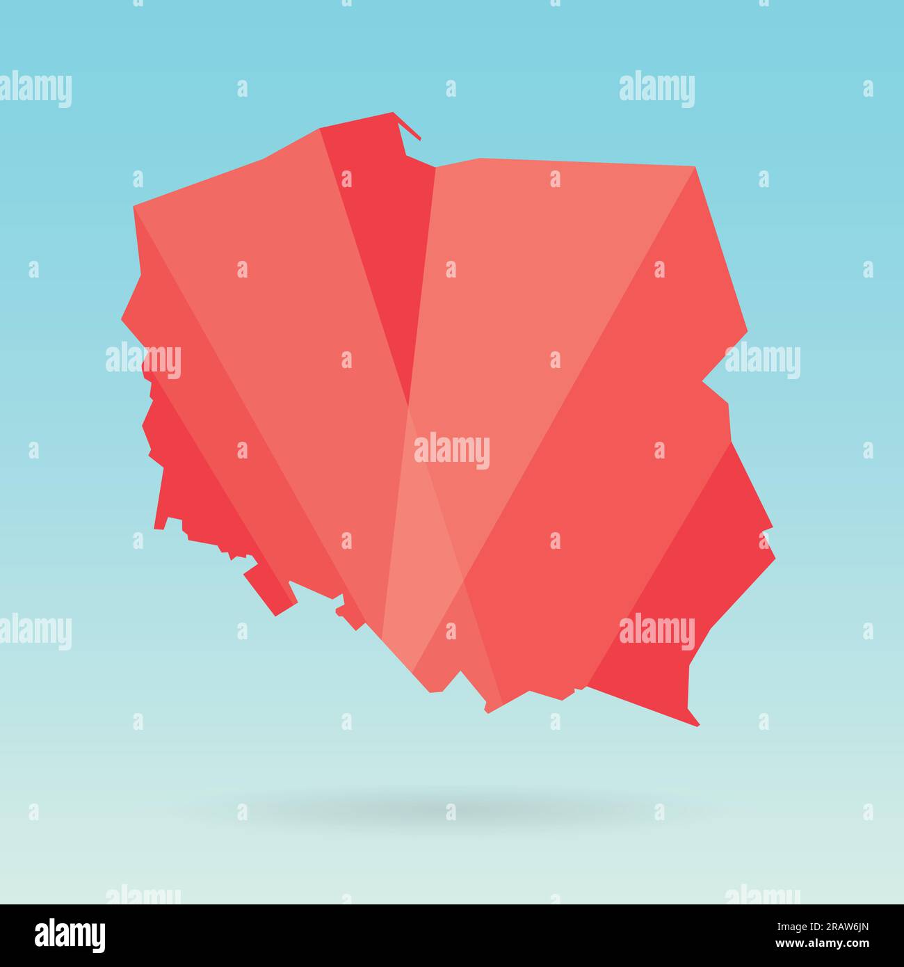 abstract geometric crystal effect Poland map- vector illustration Stock ...