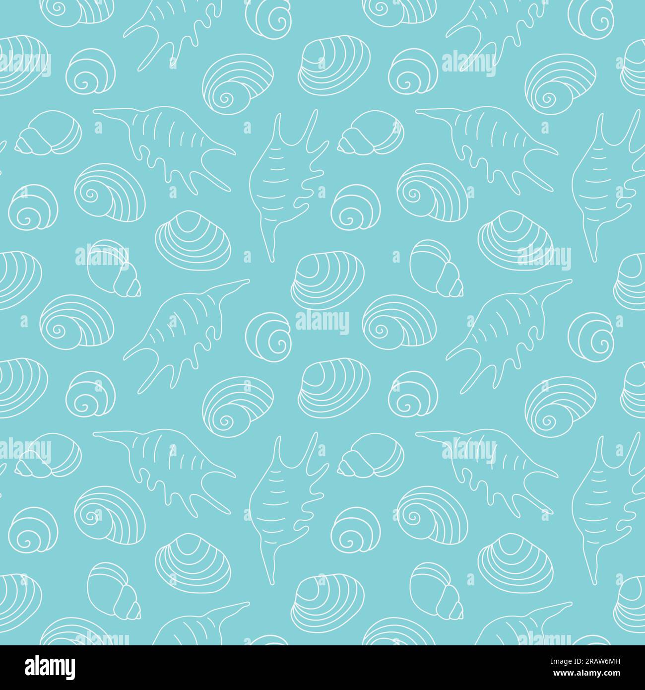 seamless summer pattern of sea shells, great for wrapping, textile ...