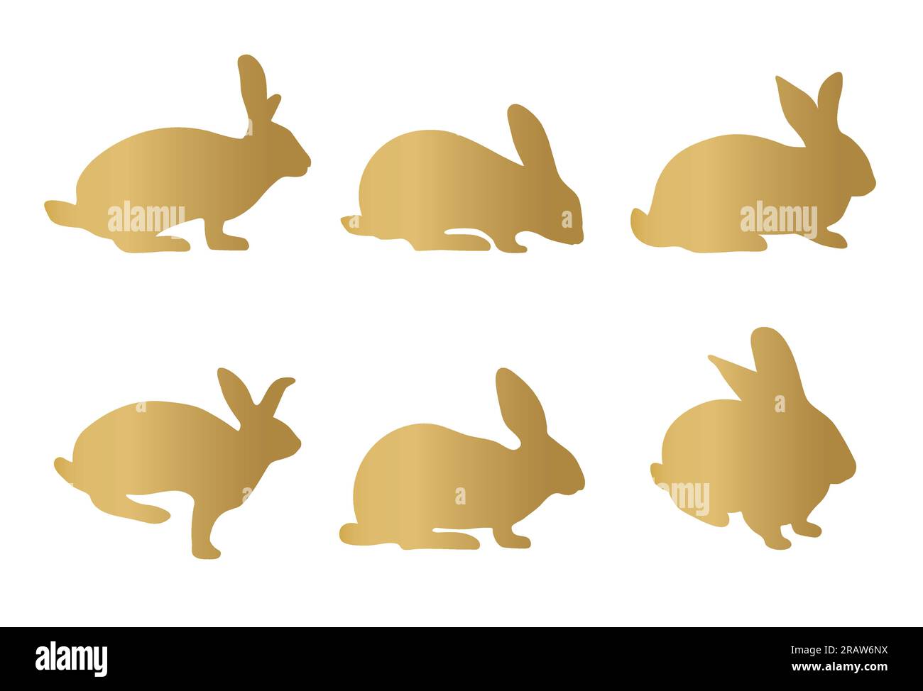 set of golden rabbits silhouette icon- vector illustration Stock Vector ...