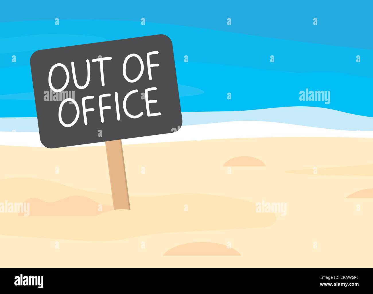 out of office written on sign board on sandy beach, Paid Time Off ...