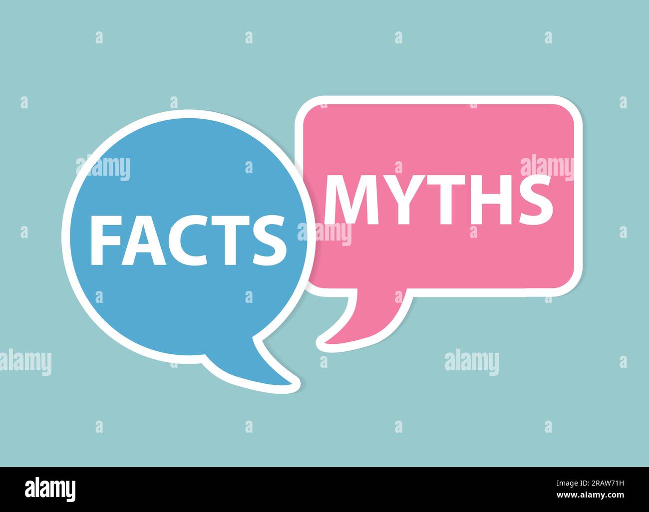 facts and myths written on speech bubbles - vector illustration Stock ...