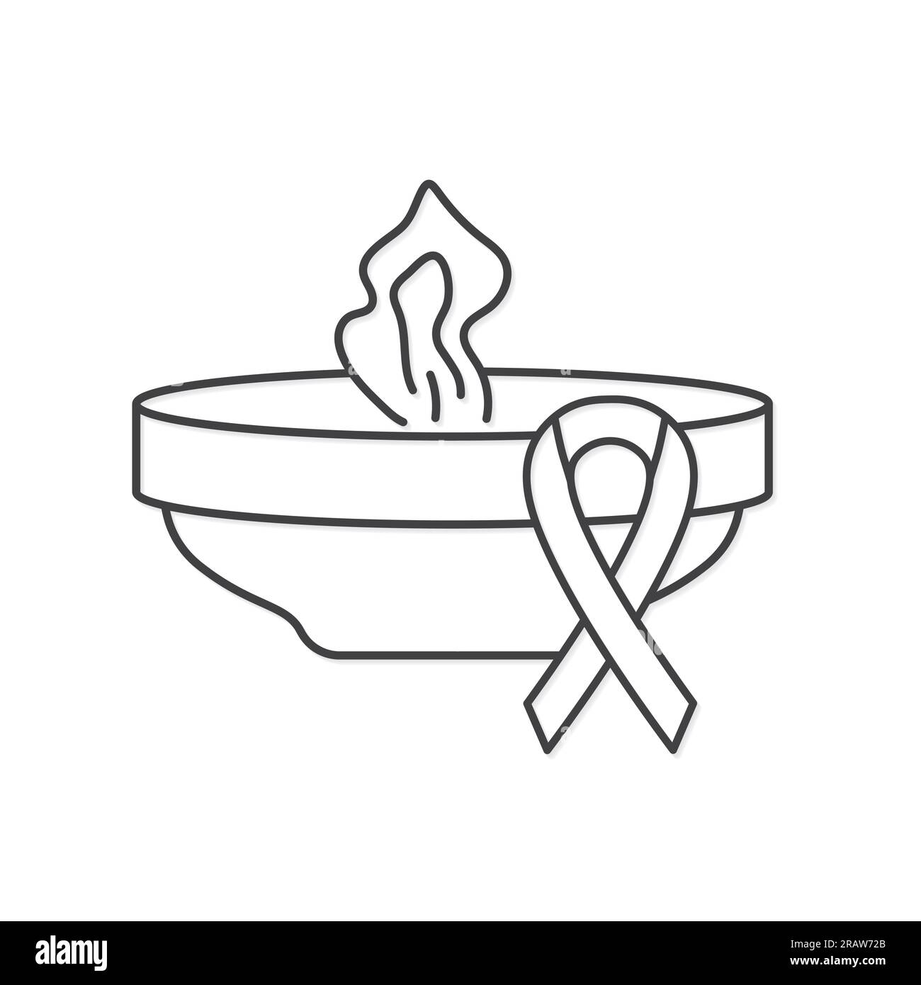 cemetery candle with mourning ribbon, funeral, loss symbol- vector ...